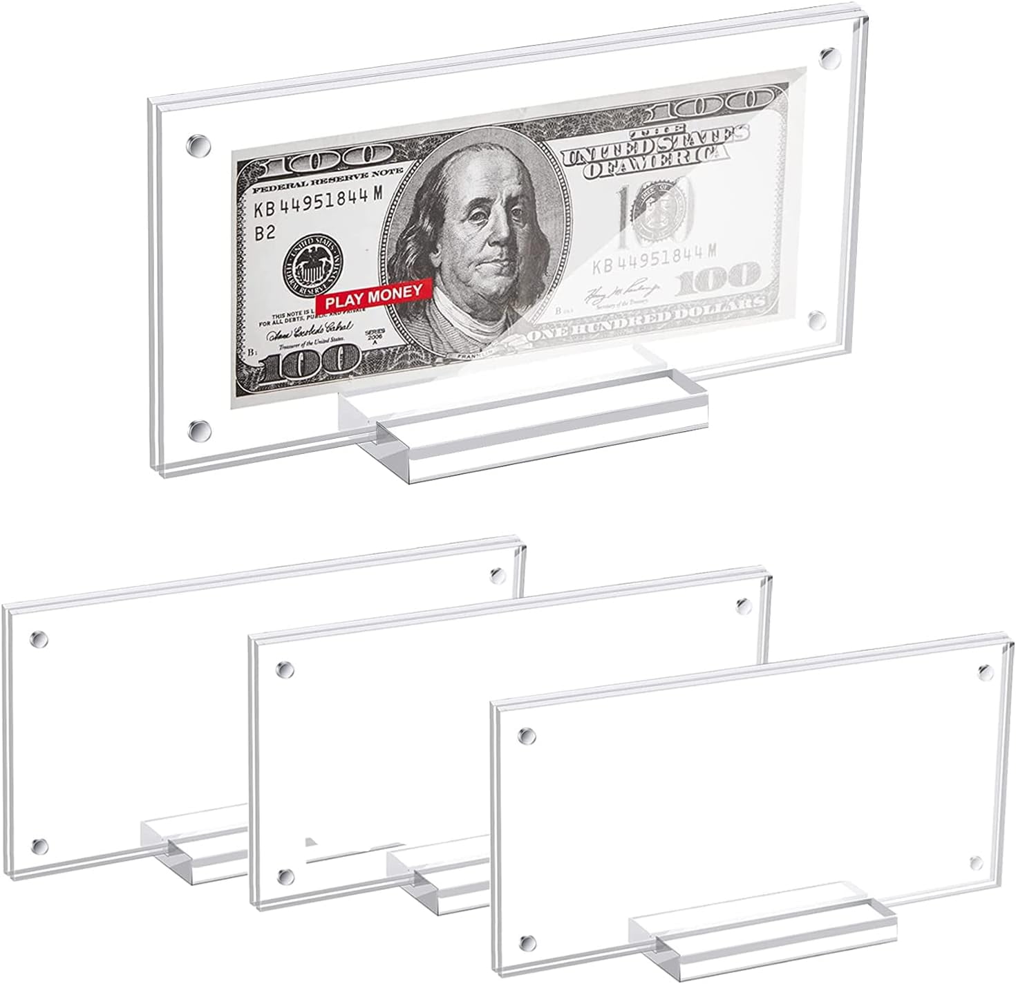 3 Sets Clear Dollar Bill Frame Acrylic Currency Frame Display ...