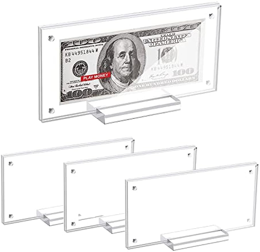 3 Sets Clear Dollar Bill Frame Currency Frame Display Transparent ...
