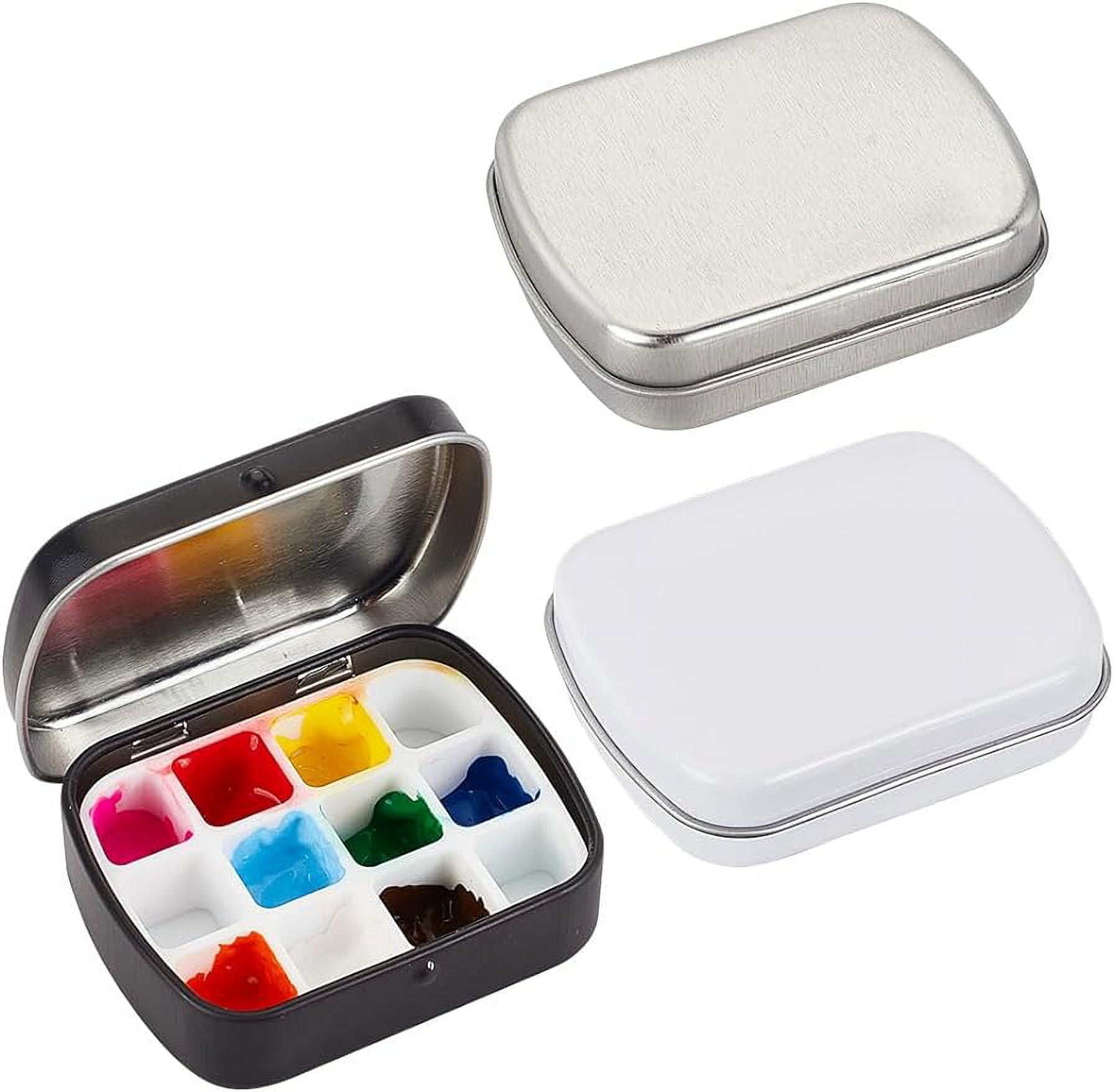 3 Sets 3 Colors Empty Watercolor Palette Small Mini Tiny Tin Box Paint ...