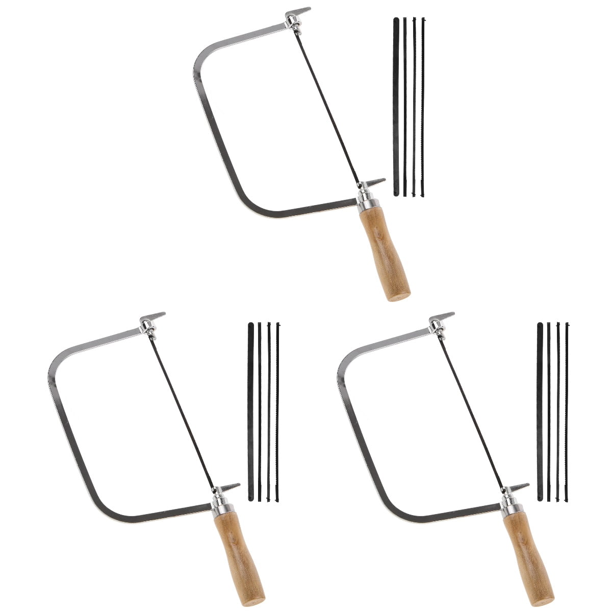3 Sets Coping Saw Wooden Handle Saw Woodworking Hand Saw Tool with ...