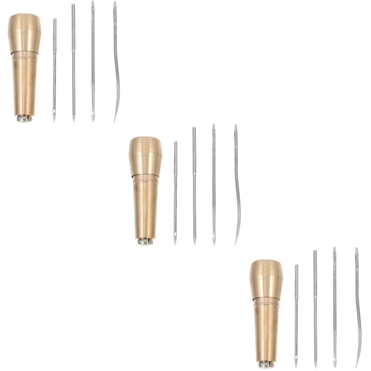 3 Sets Copper Awl Leather Needles Tool Shoes Repairing Awls Copper ...