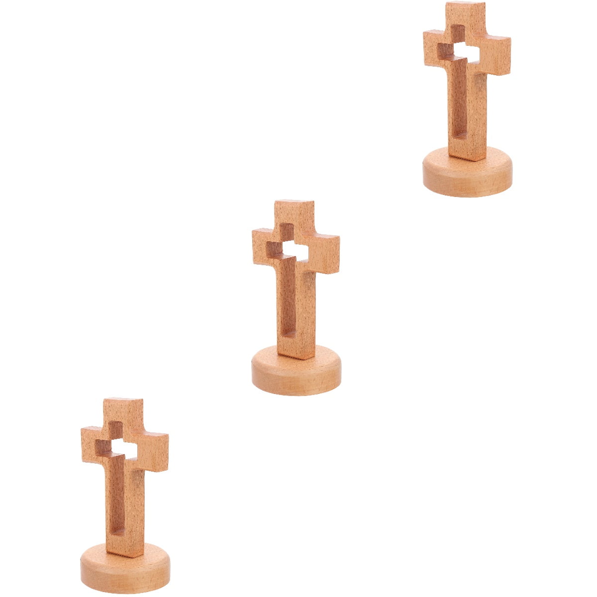 3 Sets Crucifix Wooden Cross Room Decor Desk Decoration - Walmart.com