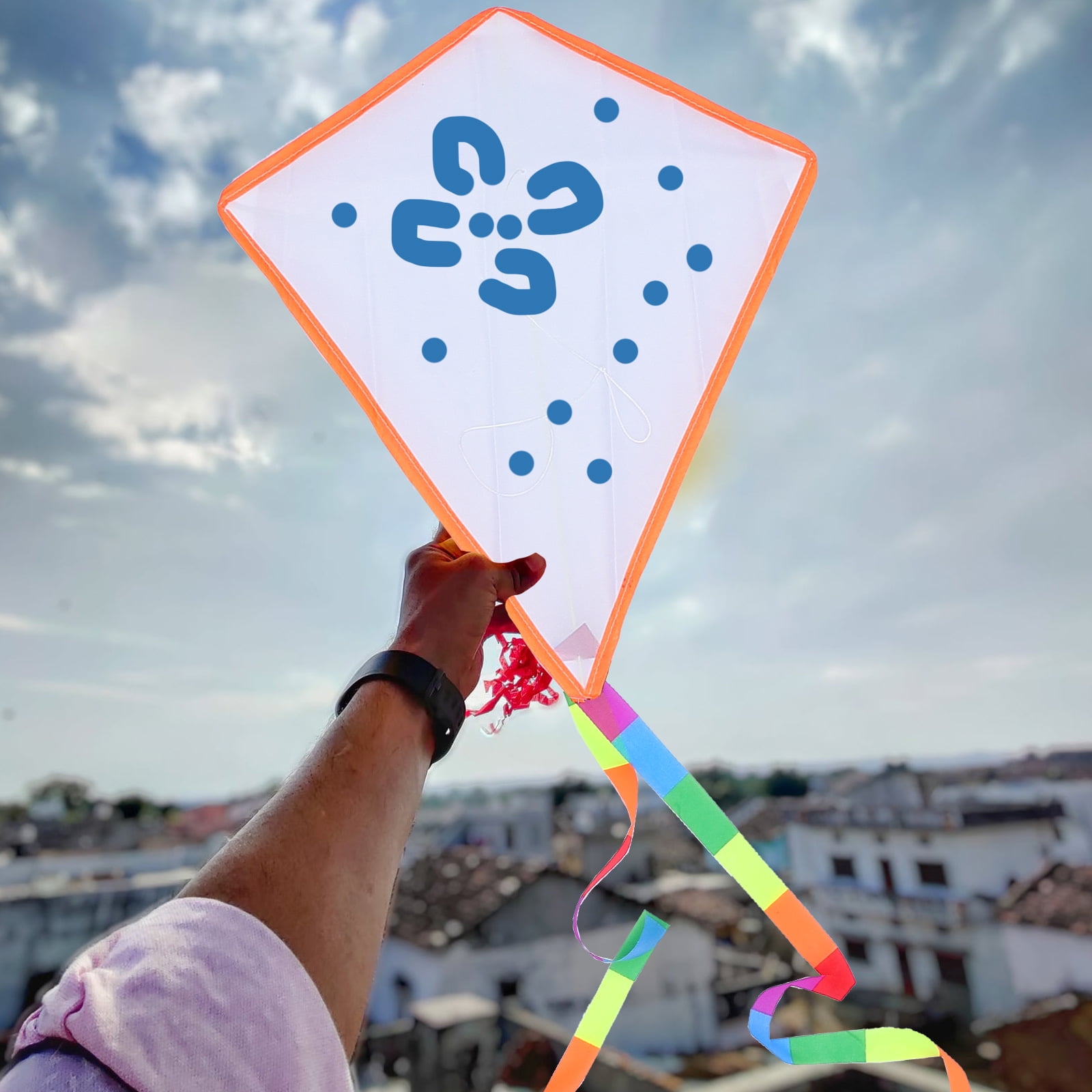 3 Sets DIY Coloring Kite Easy to Fly Kite Blank Long Tail Kites with ...