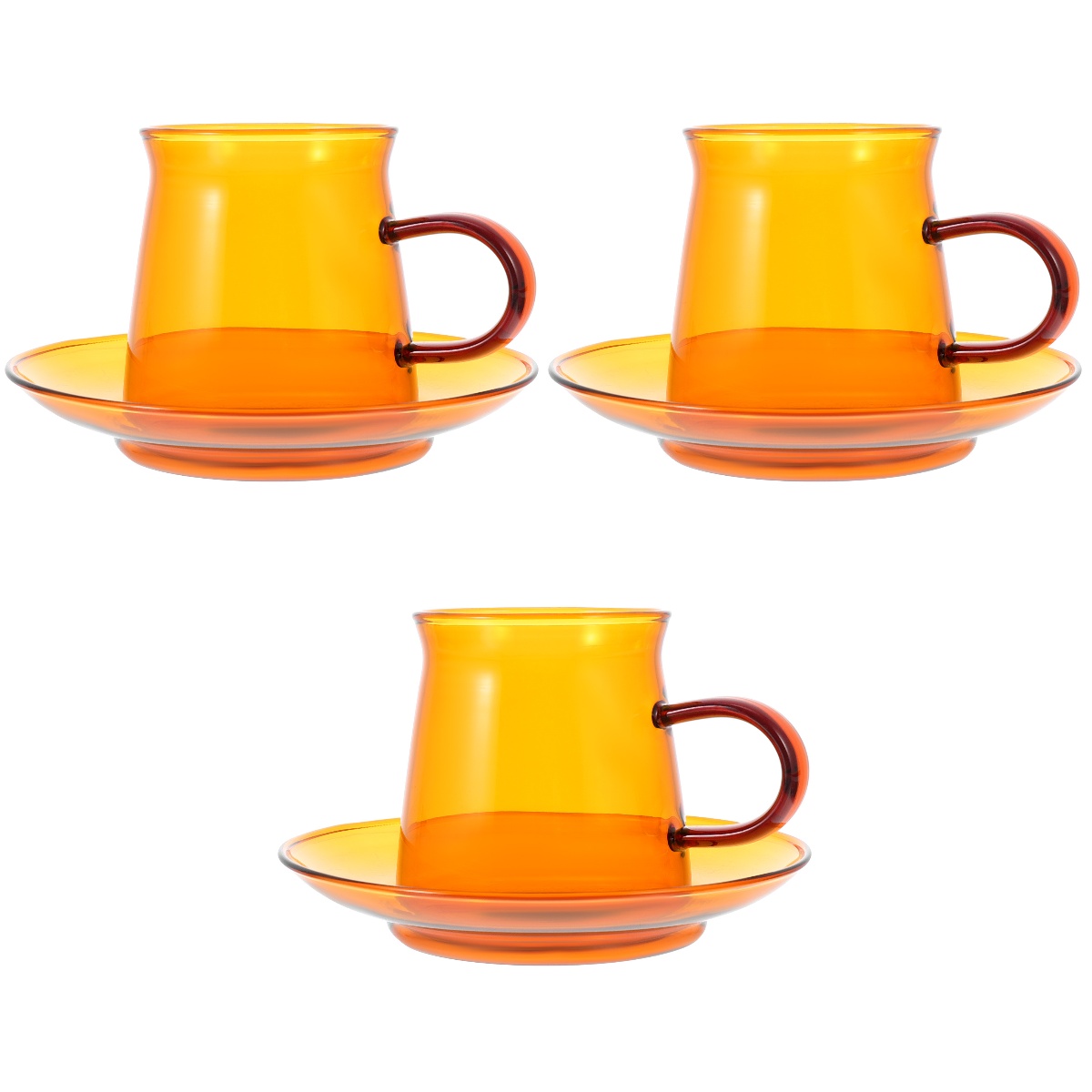 3 Sets Delicate Coffee Cup Home Saucer Coffee Cup Creative Glass ...