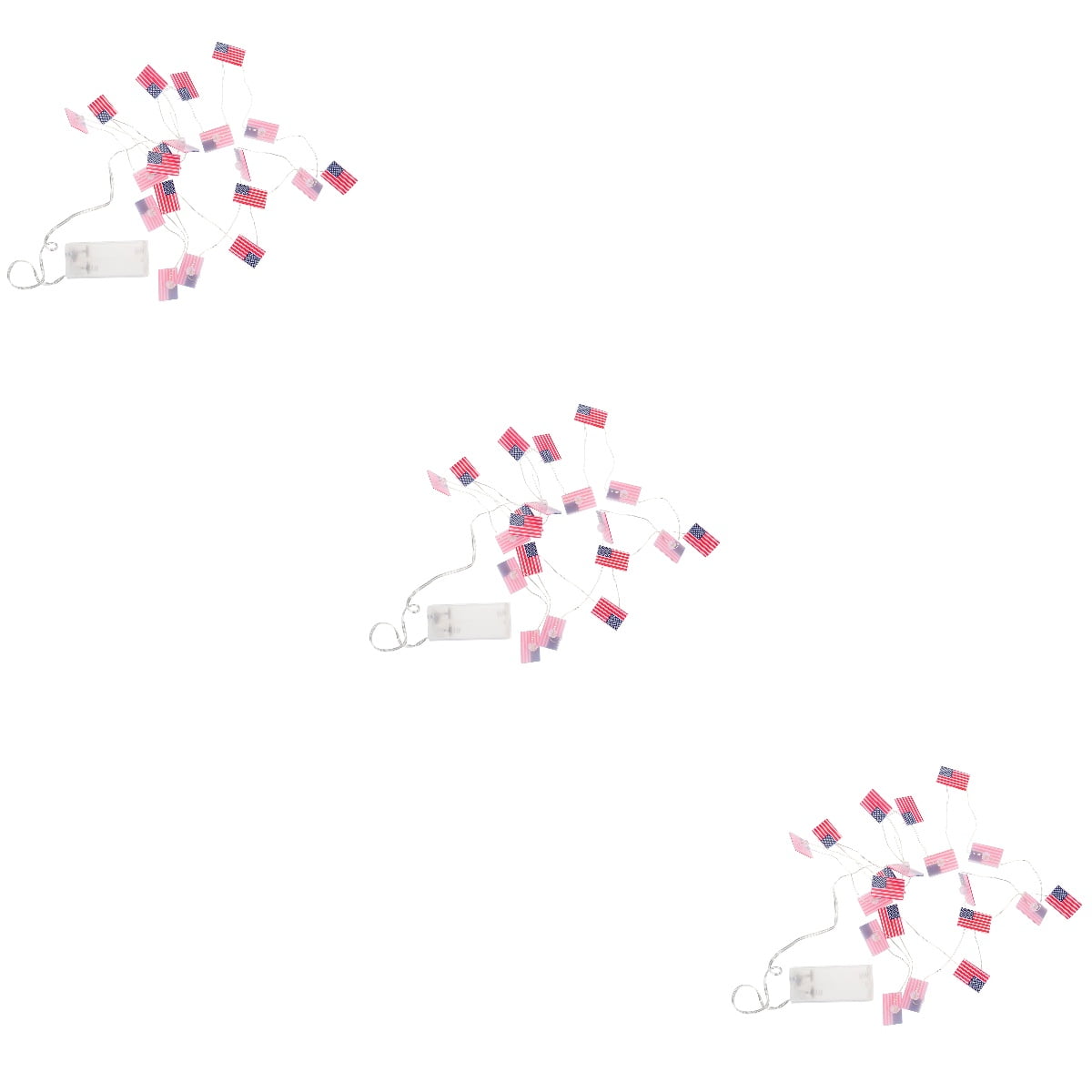 3 Sets Dim American Flag String Lights Focal Point Decorations ...