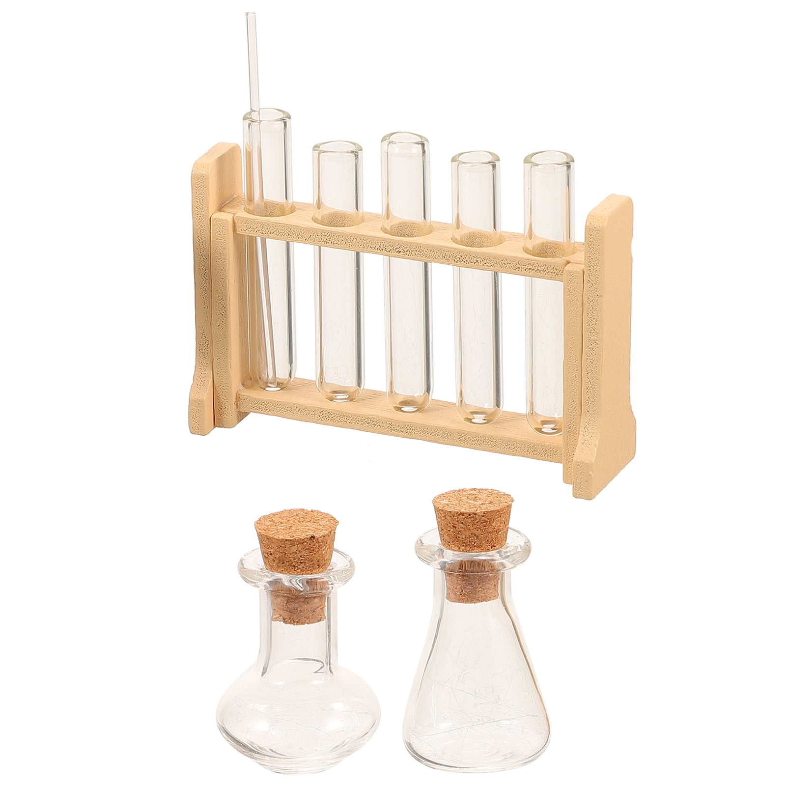 3 Sets Dollhouse Mini Glass Test Tube Childrens Toys Science Rack Model ...