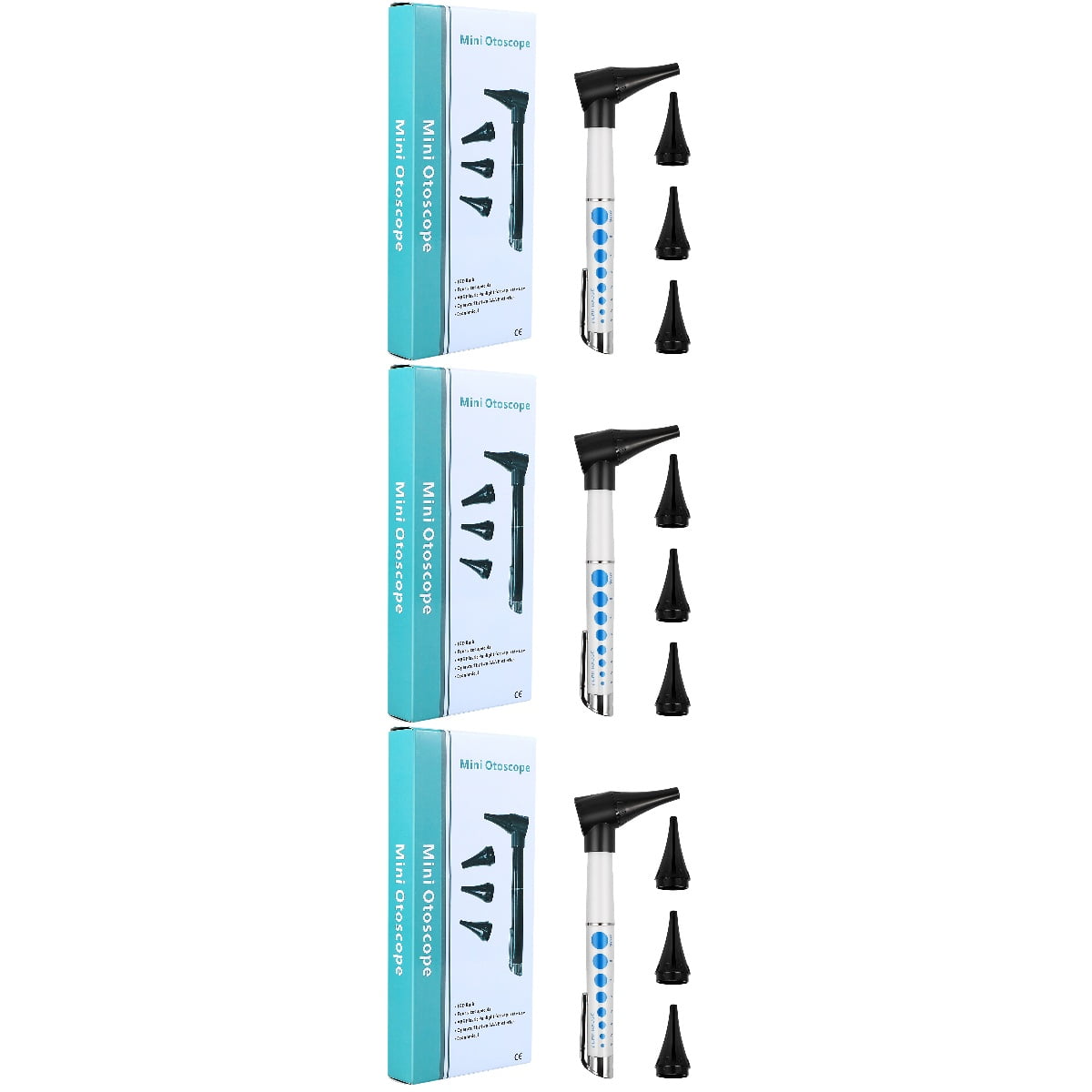 3 Sets Ear Checker Otoscope Lavage Kit Child Speculum LED Automatic ...