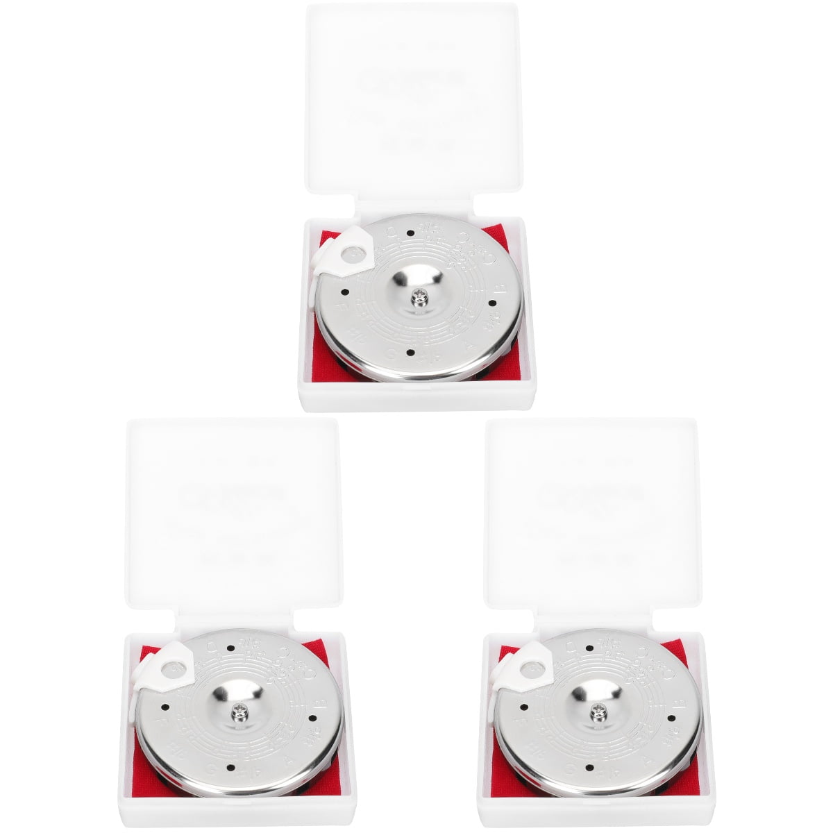 3 Sets Exquisite Tuning Tool 13 Tones Pitch Ukulele Pipes Silver ...