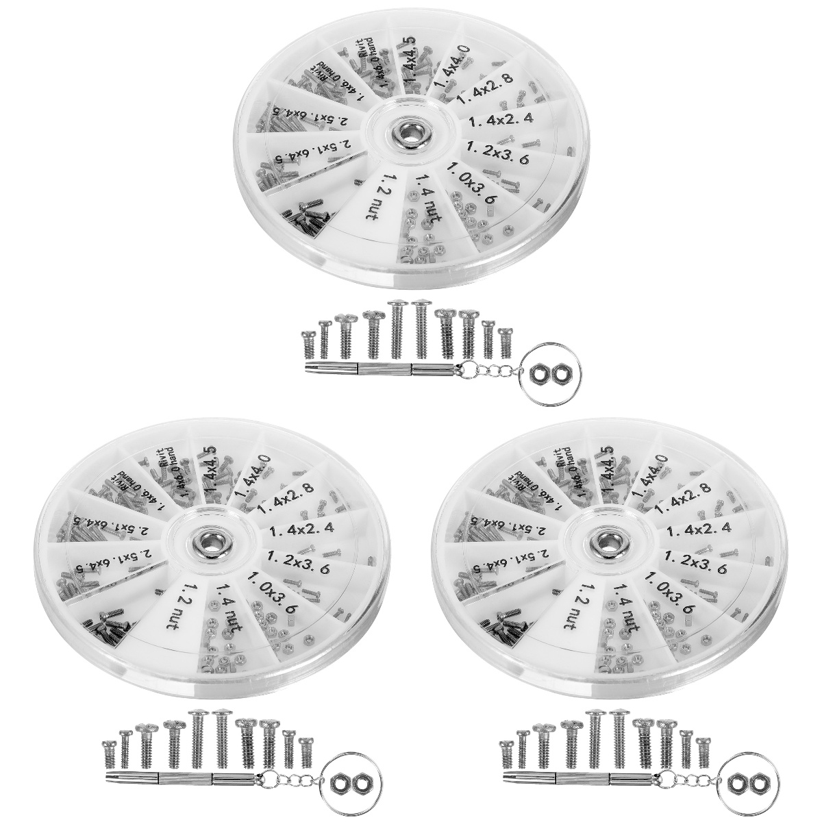 3 Sets Eyeglass Repair Kit Glasses Screws Eyeglass Screwdriver Repair ...