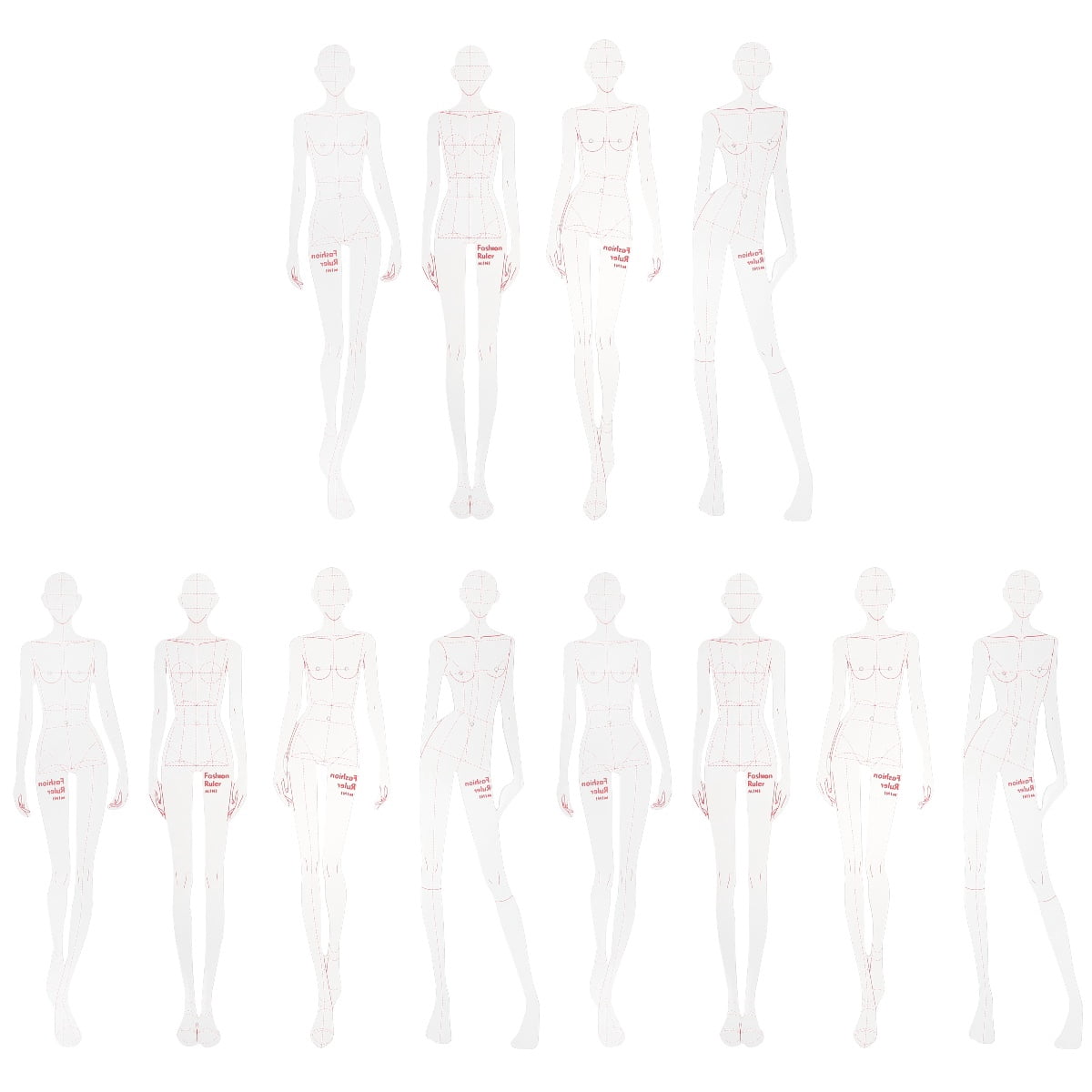 3 Sets Fashion Designer Template Body Ruler Model Garment Women's ...