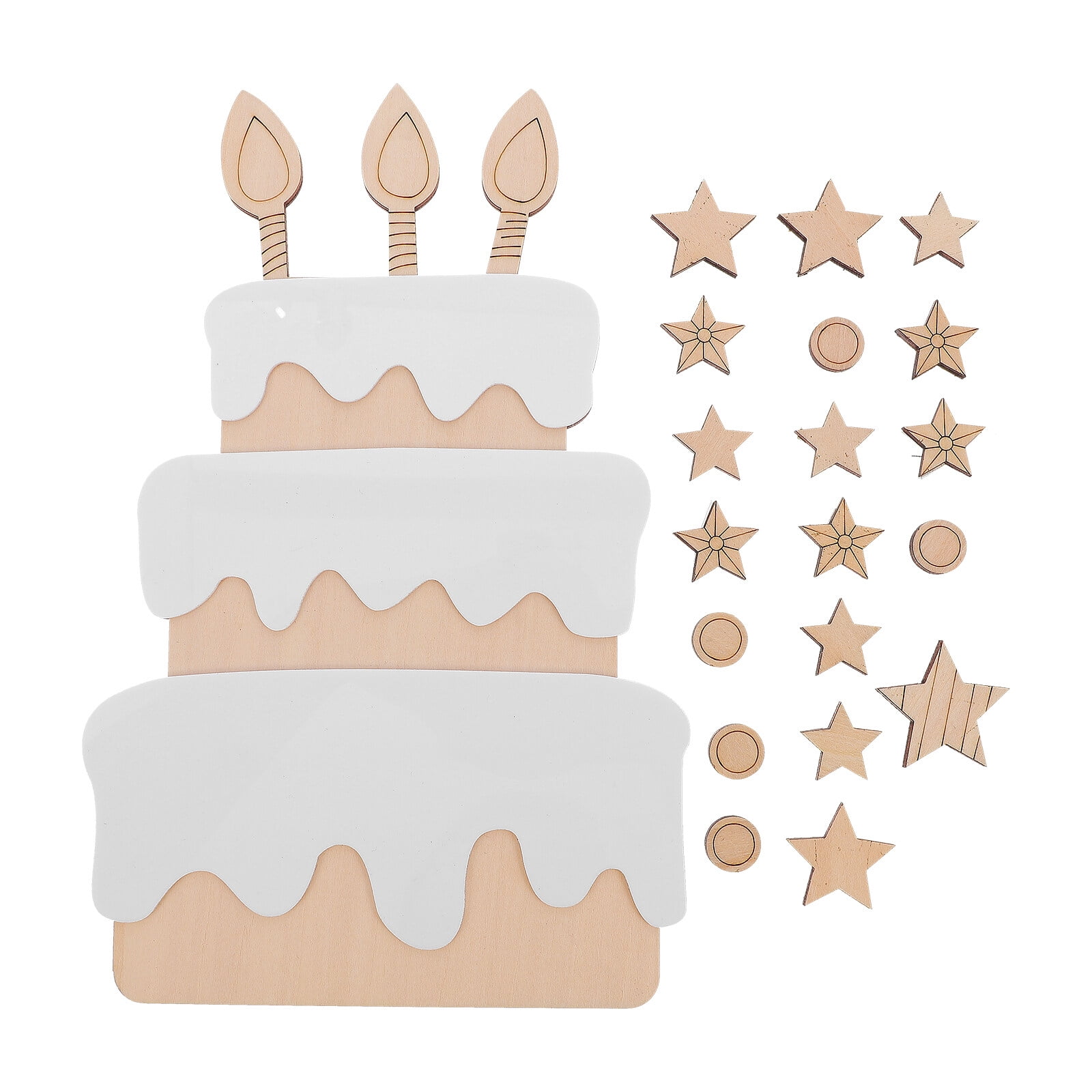 Hytrove Wall Decoration Wood Cake Shape For Birthday Parties 3Sets 9 ...