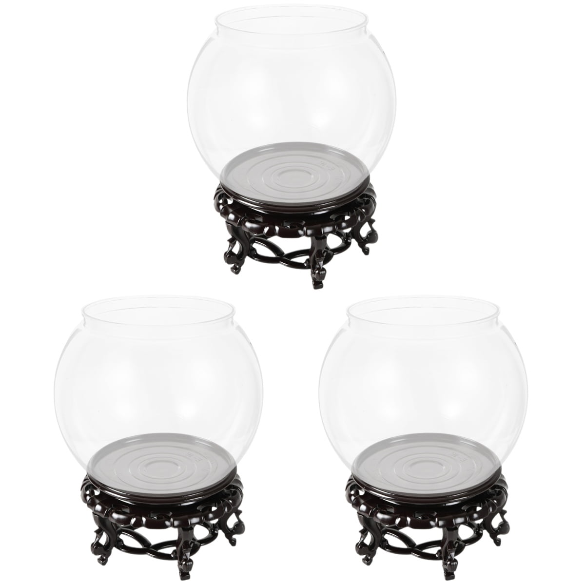 3 Sets Gold Giant Fishbowl Transparent Round Tank Office - Walmart.com