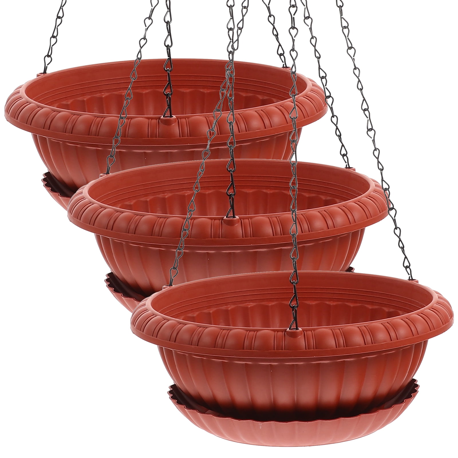 Homemaxs 3 Sets Green Plants Hanging Flower Pots Indoor and Outdoor ...