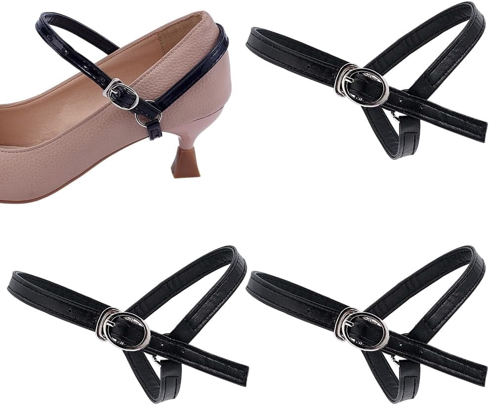 3 Sets High Heel Shoe Strap Black High Heels Shoelace Imitation Leather ...