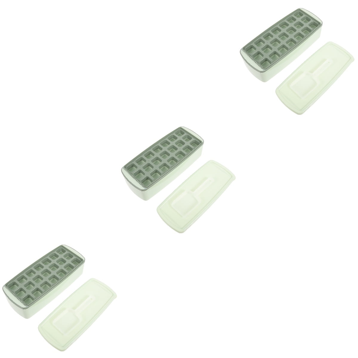 3 Sets Ice Storage Box Cube Tray for Cup with Lid Trays Freezer ...