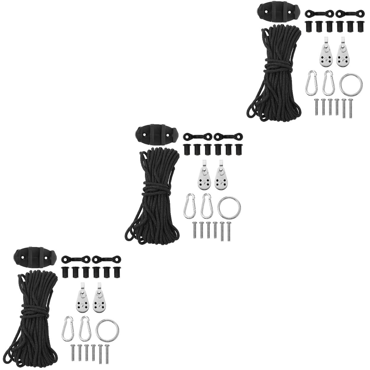 3 Sets Kayak Anchor Trolley Kit Rope Cleat Pulley Block Rigging Ring - Walmart.com