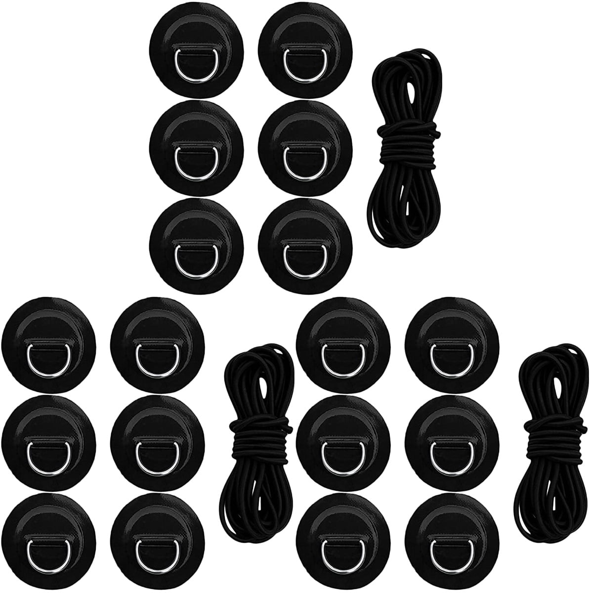 3 Sets Kayak D-shaped Pads Elastic Bungee Cords Set Kayak Bungee ...