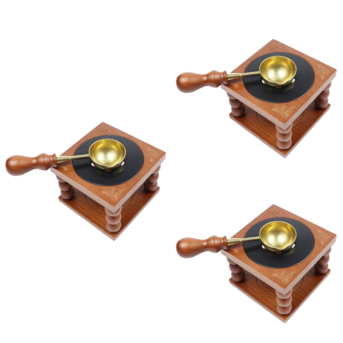 3 Sets Lacquer Beech Wax Stove Bottom Candle Concave Design Travel ...