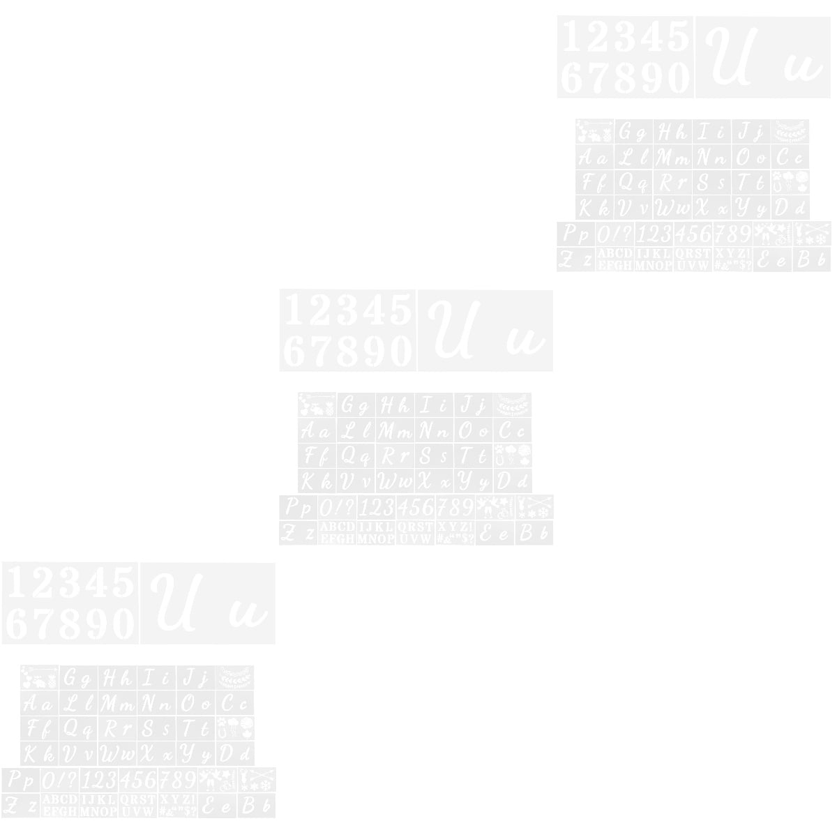 3 Sets Letter Mold Small Stencils Large Letters Cursive Calligraphy ...