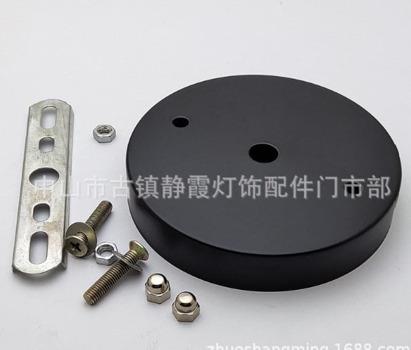 Worgeous Vintage Black Iron Chandelier Canopy Kit with Durable Hardware ...