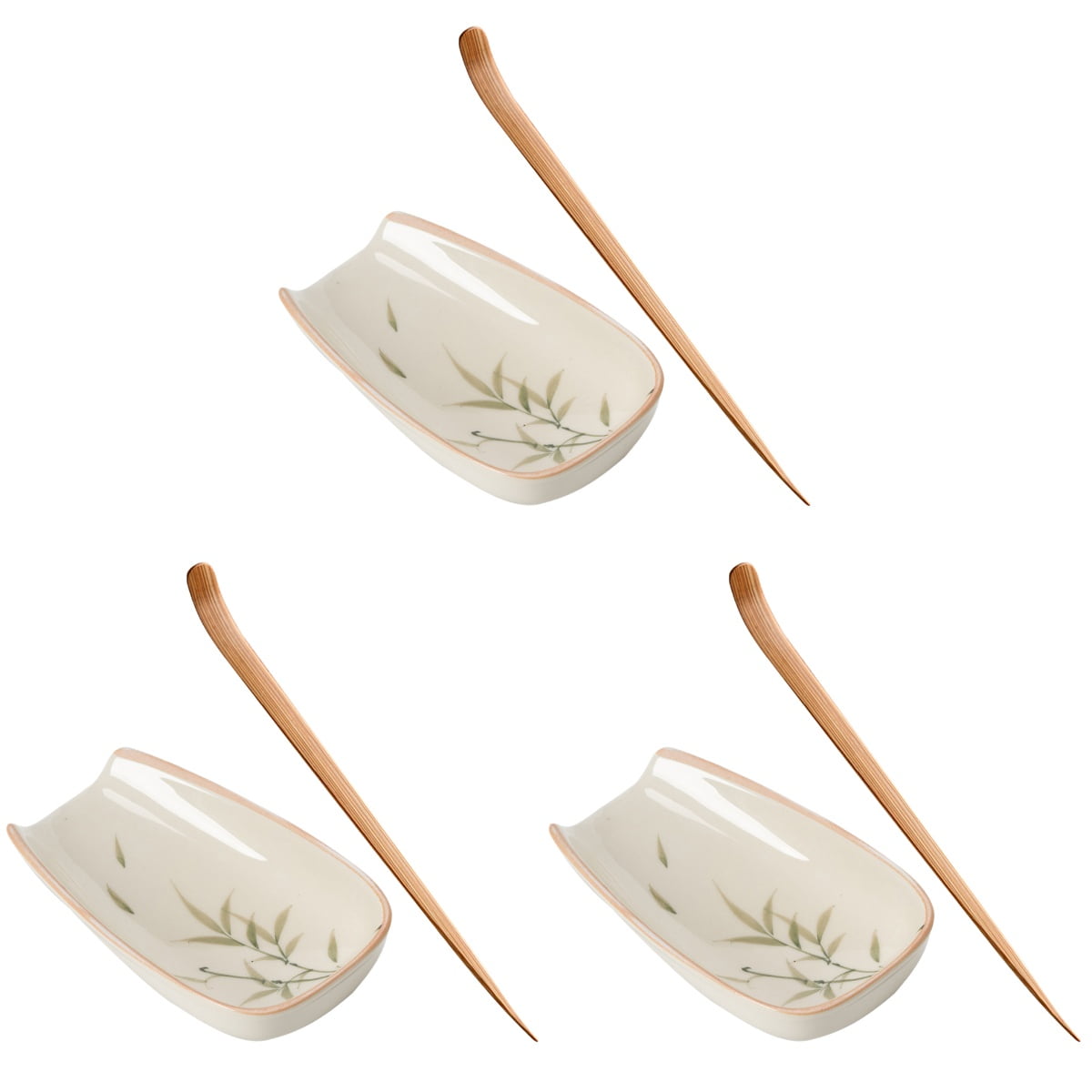 3 Sets Loose Tea Leaf Storage Plate Tea Leaves Spoon Scoop Coffee Bean ...