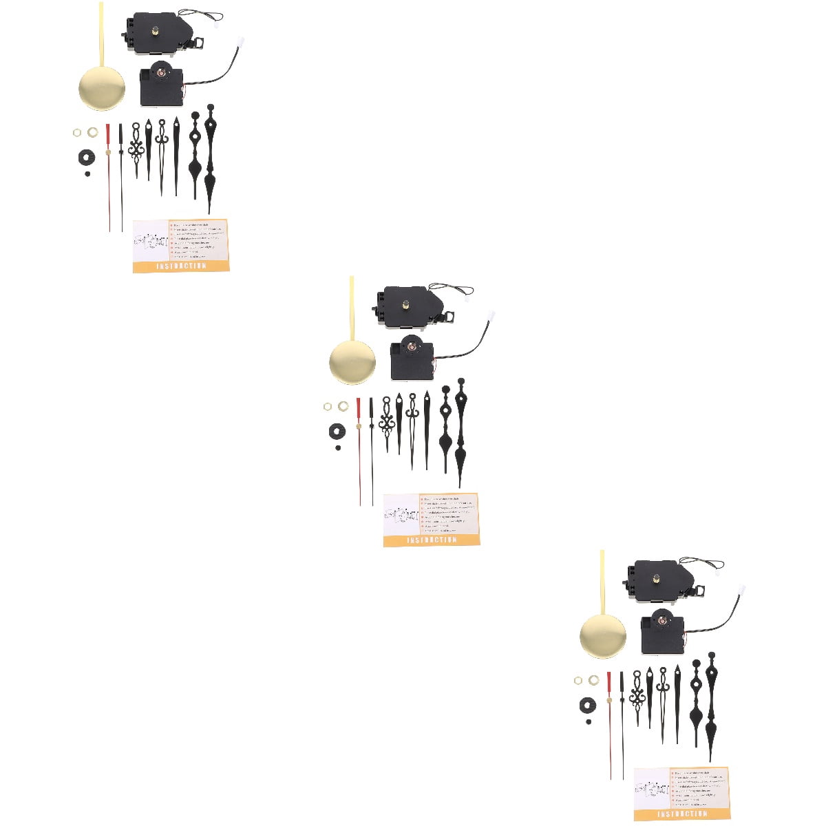 3 Sets Melody Quartz Clock Movement Chime Digital Wall Small Golden ...