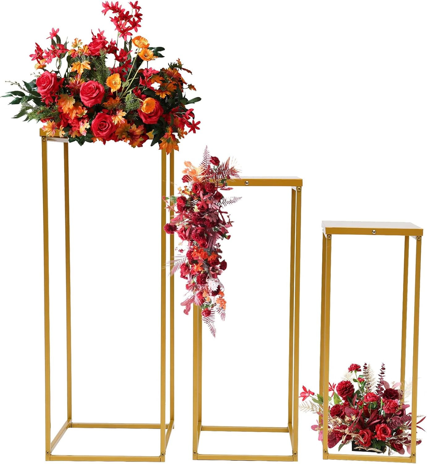 3 Sets of Metal Modern Luxury Plant Stand Wedding Flower Stand Gold ...