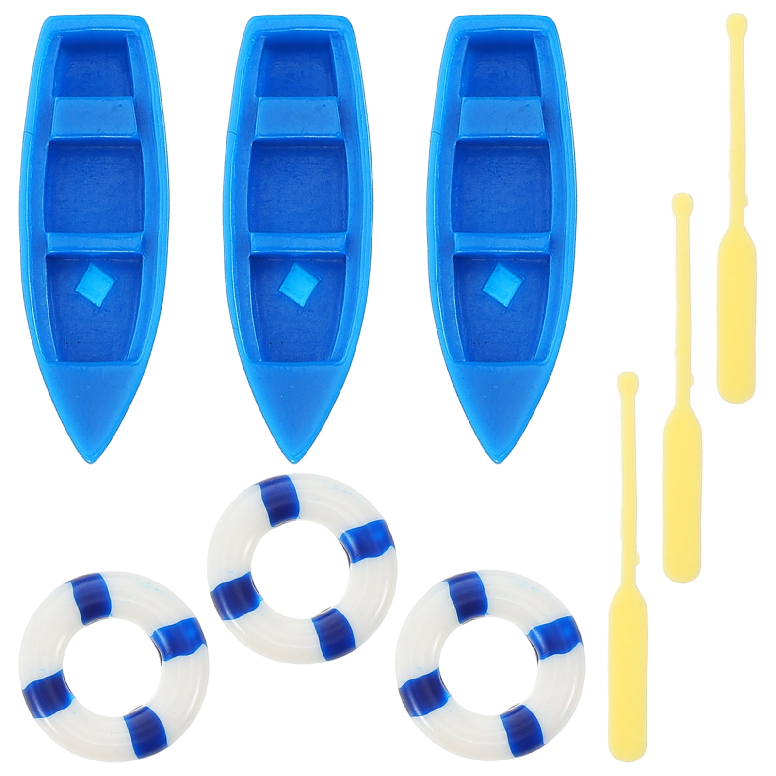 3 Sets Mini Boat Ornament Mini Boat Decoration with Paddle and Life ...