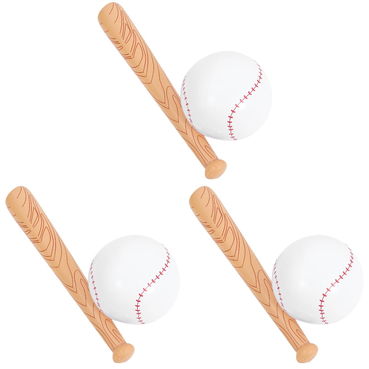 3 Sets Mini Soccer Pit Balls Inflatable Baseball Bat Pool Party ...