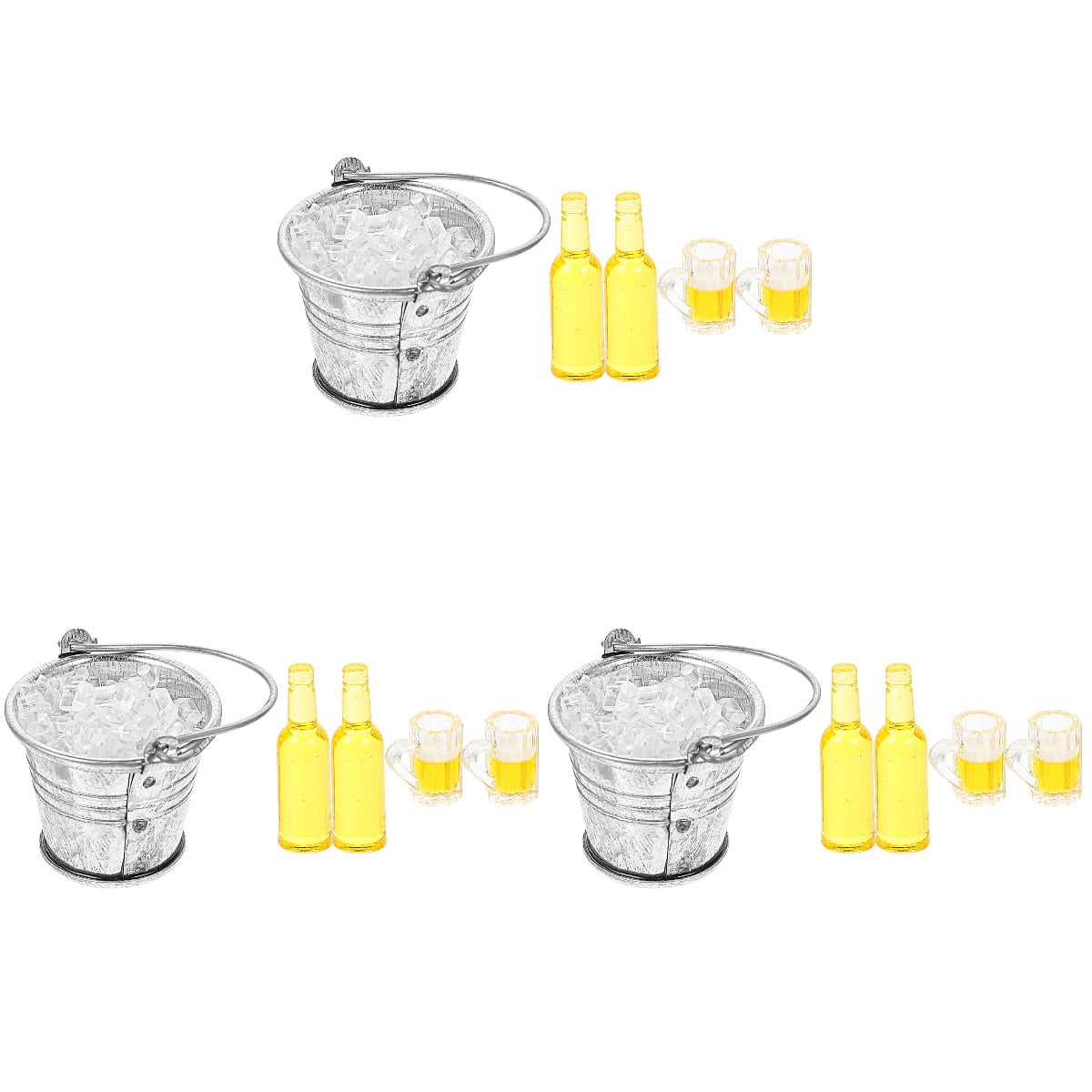3 Sets Miniature Scene Model Adornment Mini House Beer Bottle Model Min ...