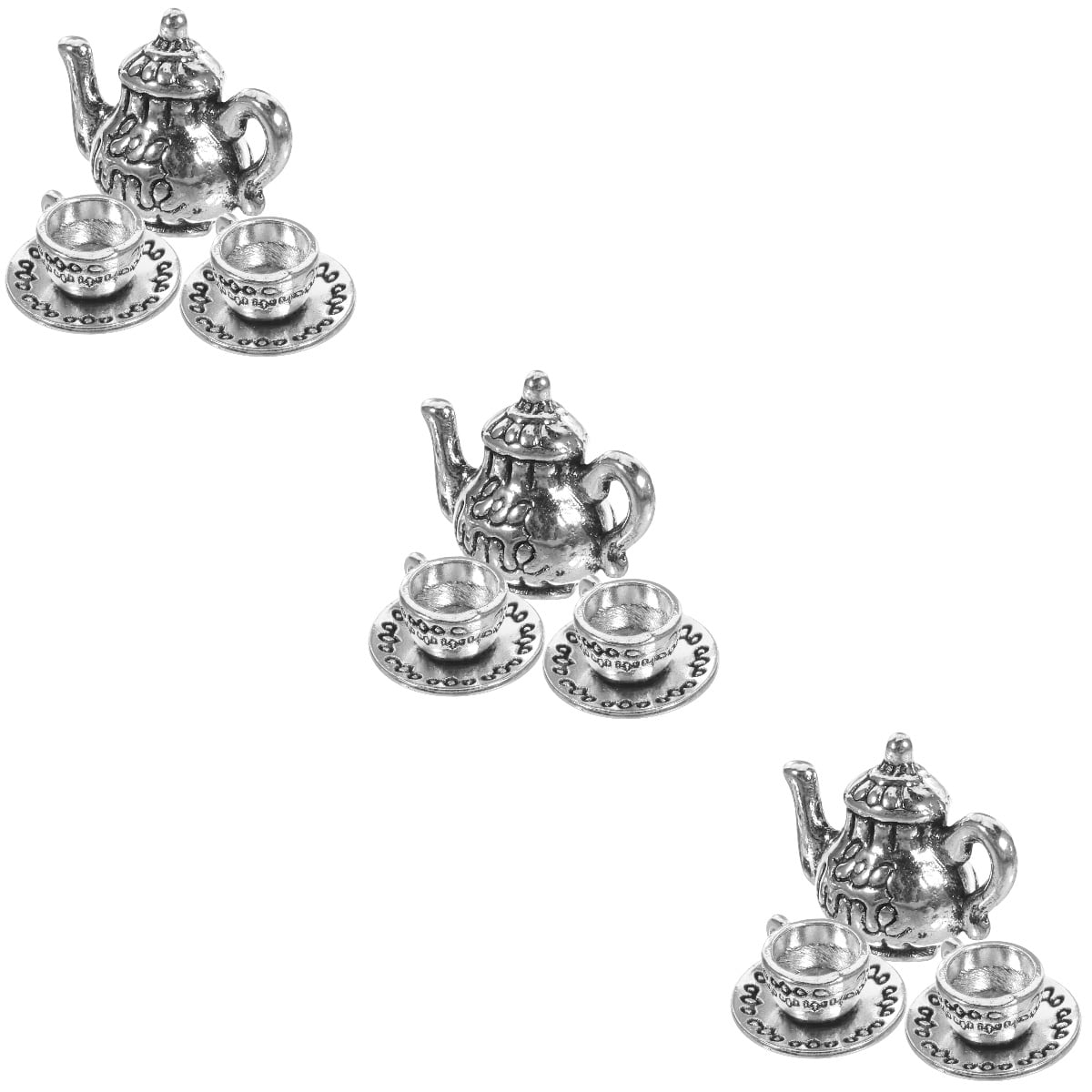 3 Sets Miniature Teapot Models Mini Teapot Kitchen Prop Mini Tea Kettle ...