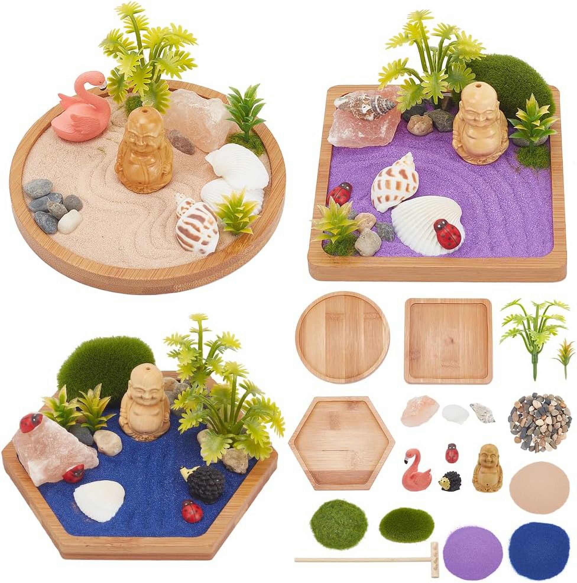 3 Sets Miniature Zen Sand Garden Kit Buddhist Ocean Beach Sandbox ...