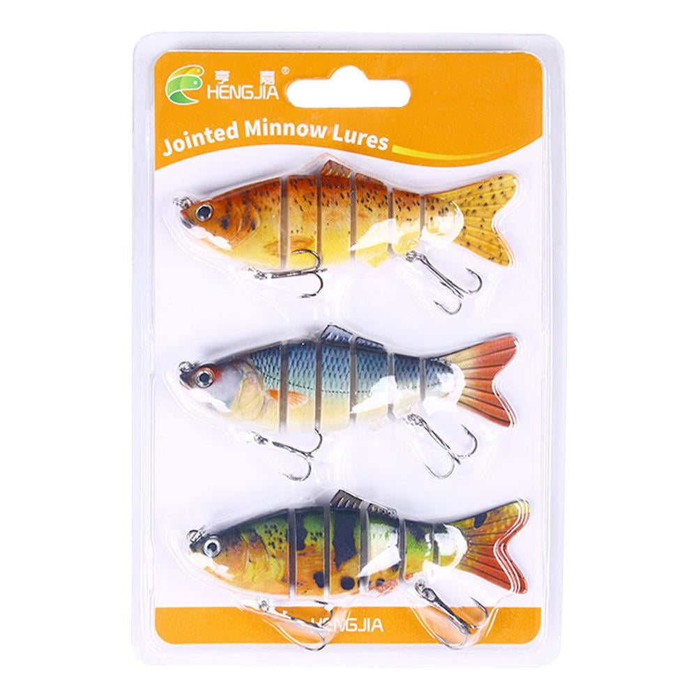 3 Sets Of 4 Multi-Section Fish 6-Section Lures In A Box With Multiple ...