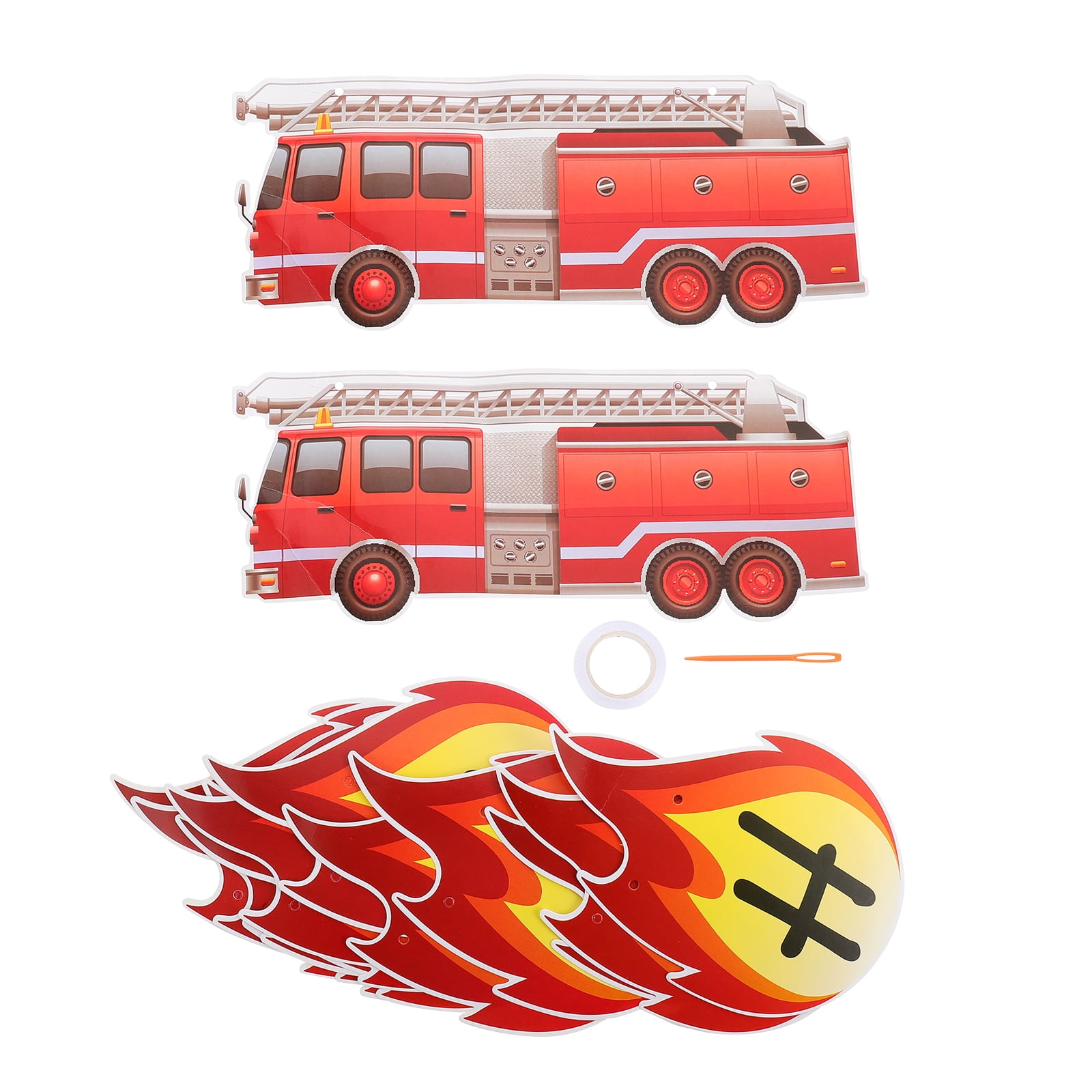 Hytrove Birthday Bunting Fire Fighter Buntings Red 3Set 6.7x4.7x0.08in ...