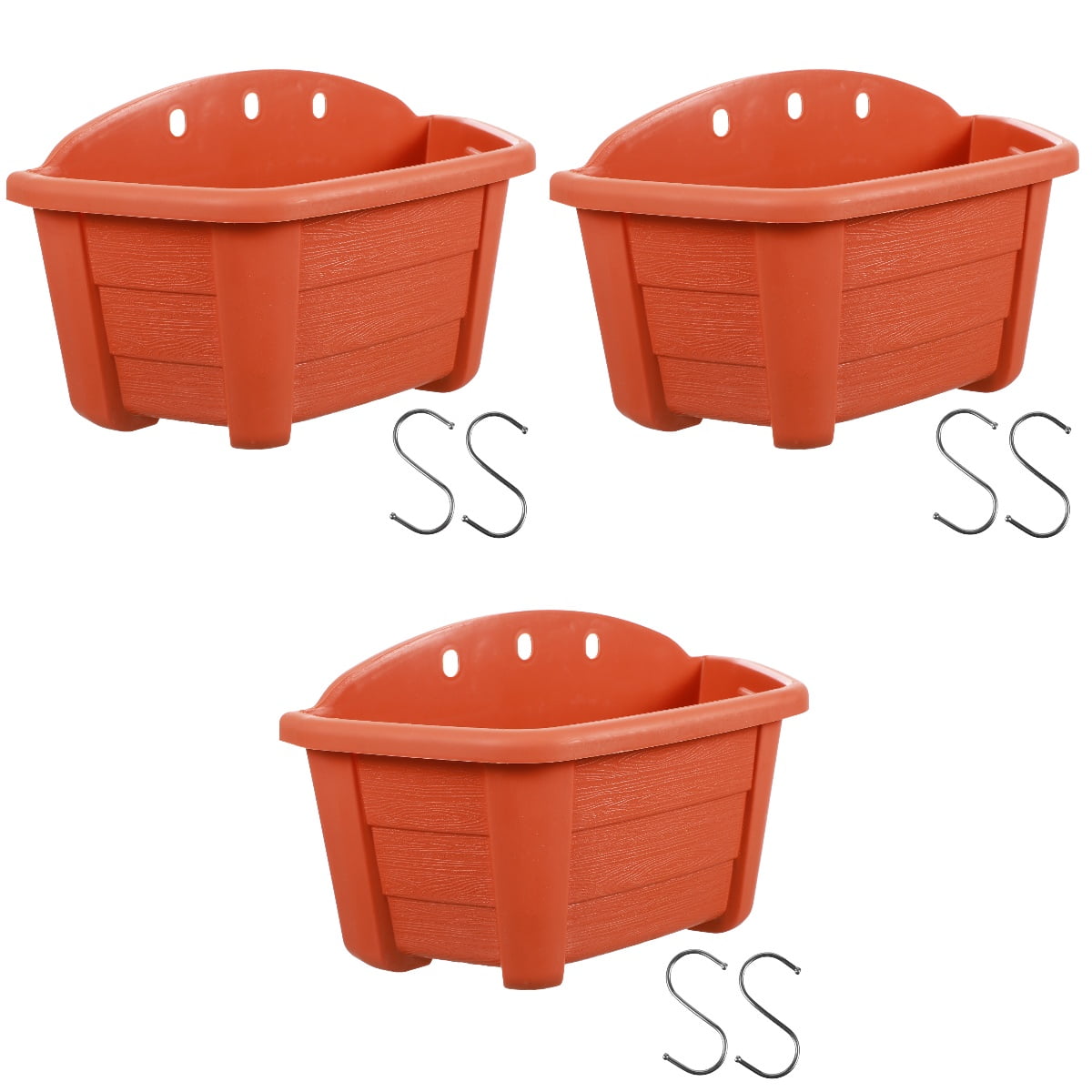 3 Sets Plant outside Wall Mounted Semicircle Flower Pot - Walmart.com