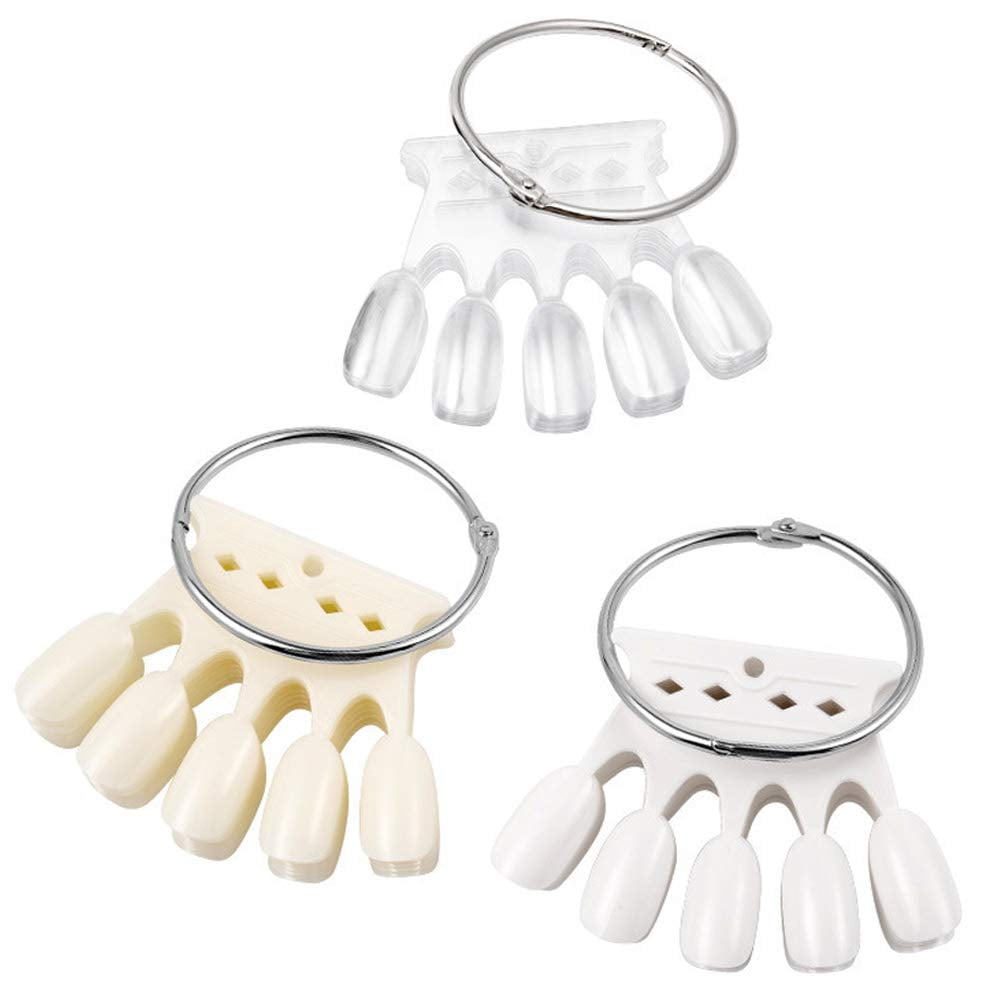 3 Sets Plastic Nail Swatches Crown Shape Fake Tips Nail Polish Display ...