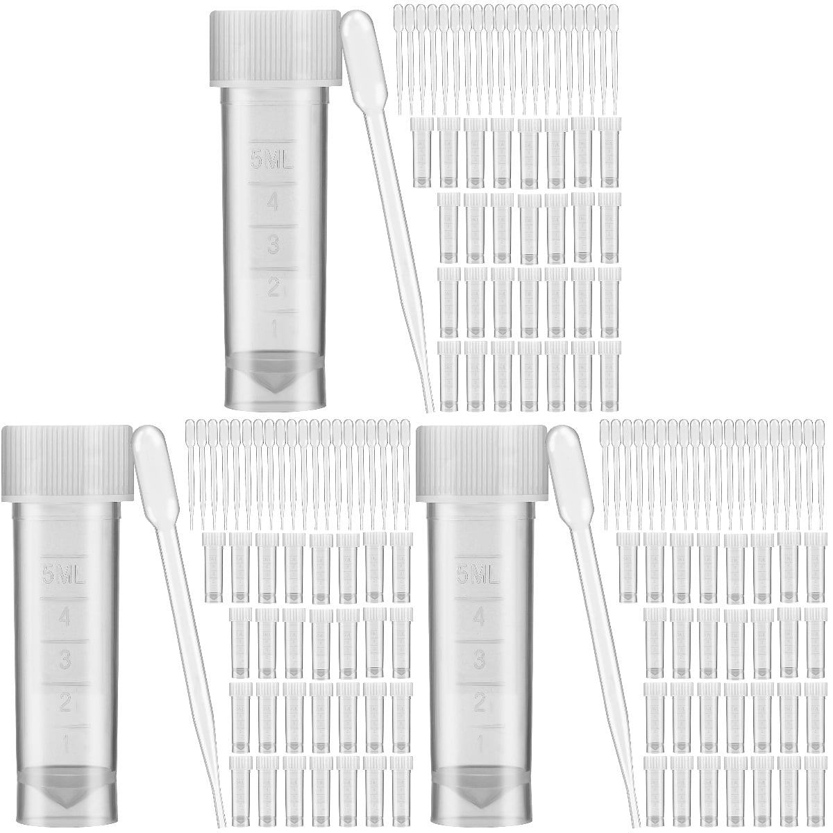 3 Sets Plastic Sample Bottles and Pipettes Storage Containers for Small ...