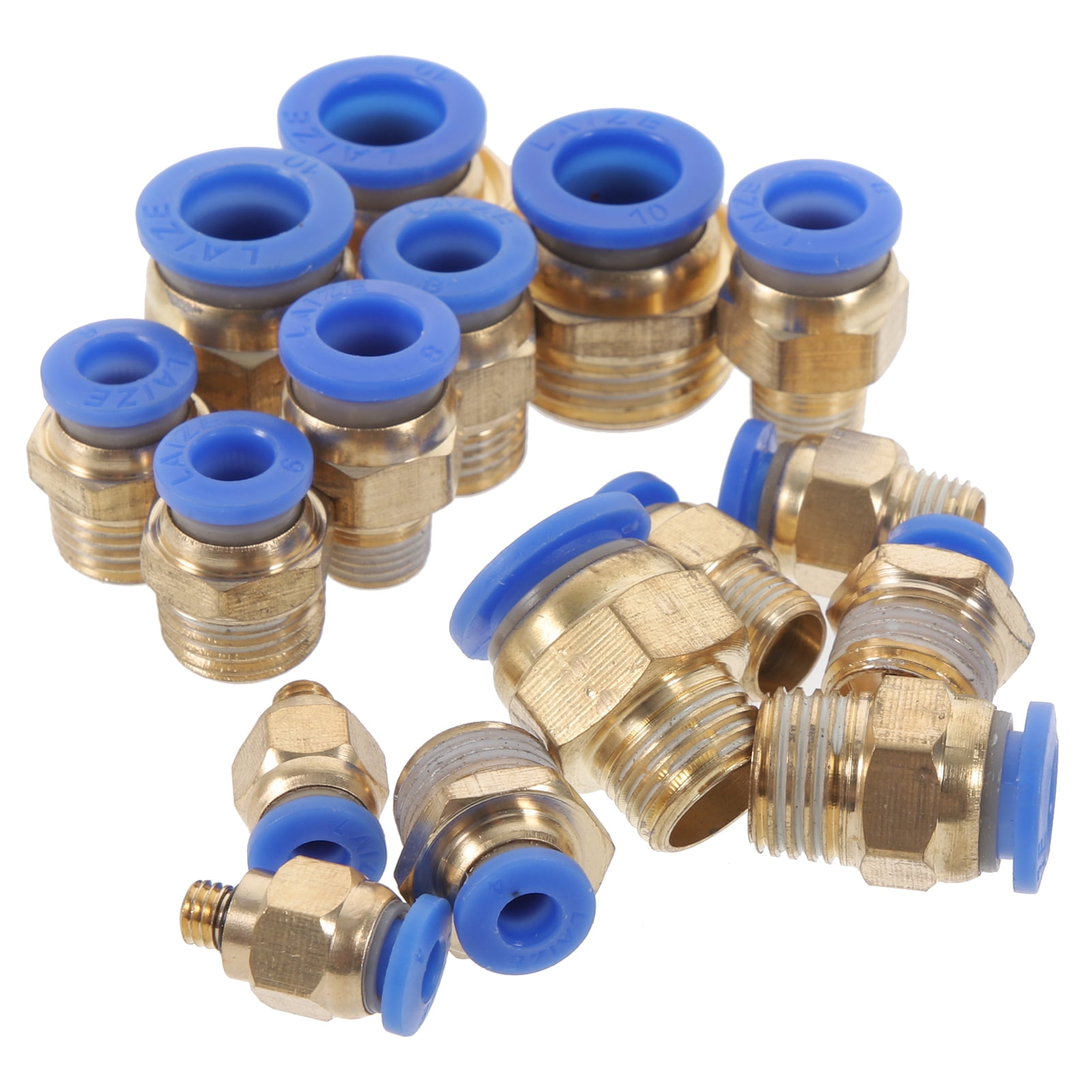 3 Sets Pneumatic Quick Push-in Fittings Threaded Straight Air Plastic ...