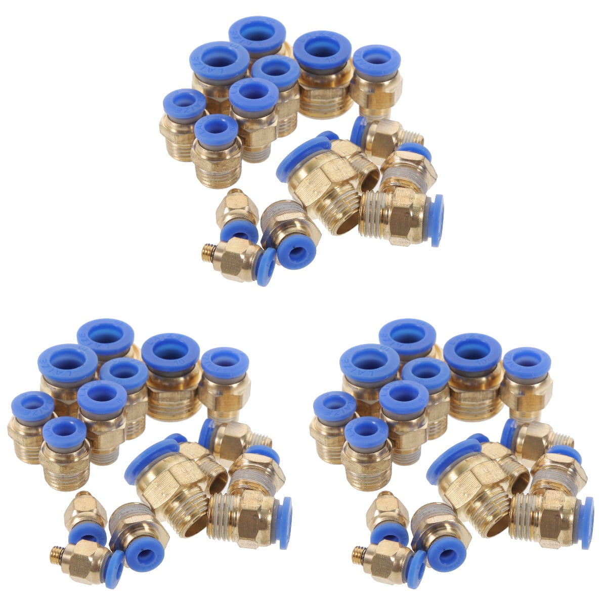 3 Sets Pneumatic Quick Push-in Fittings Threaded Straight Fittings Air ...