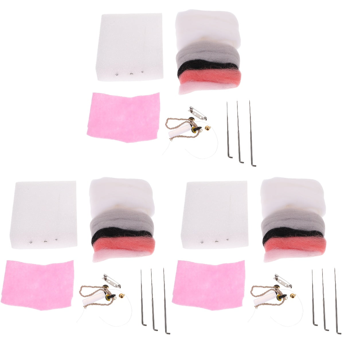 Onaparter 3 Sets Poking Material Pack Crafts Supplies Needle Felting ...