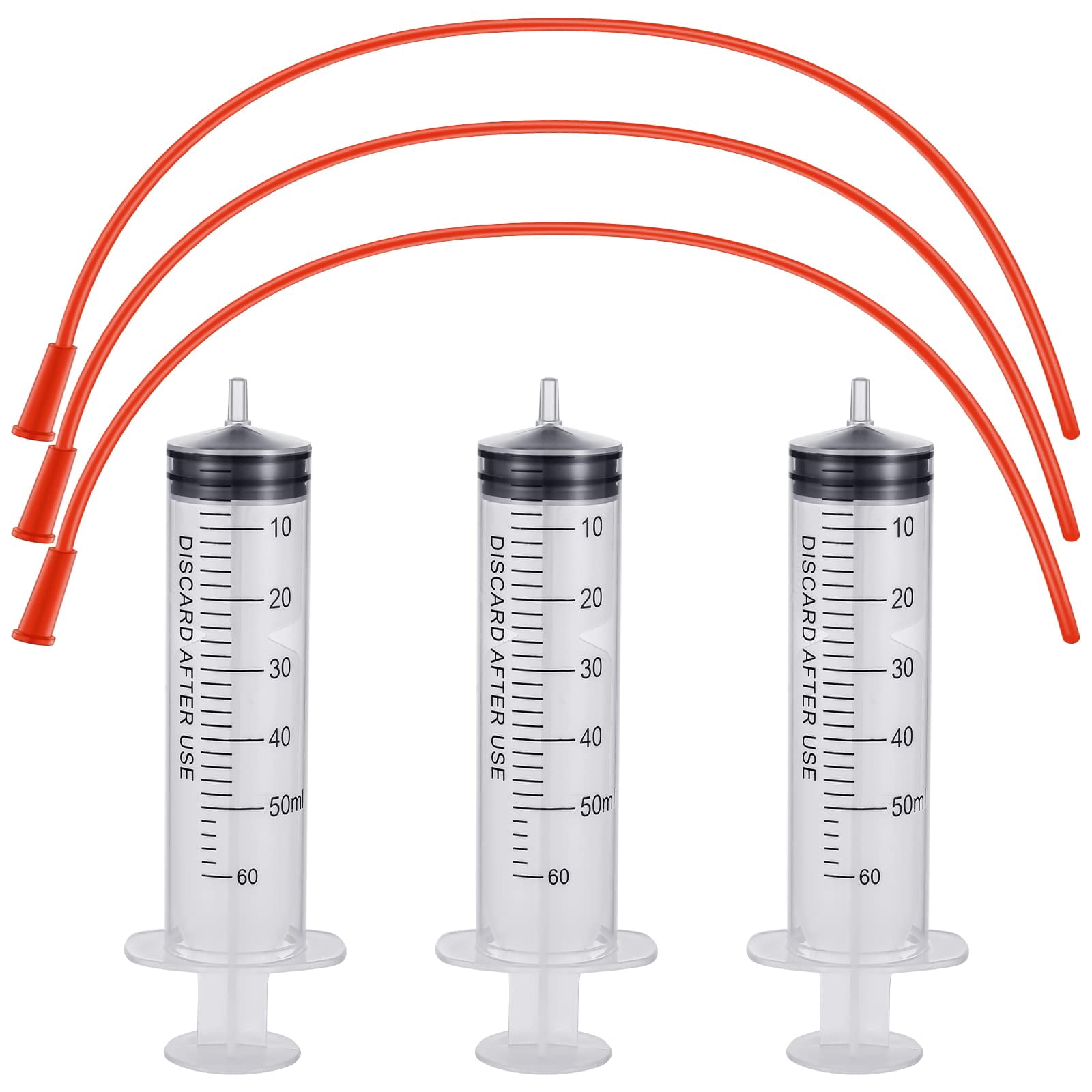 3 Sets Puppy Kitten XEF1 Feeding Tube Kit, 3 Pcs 60 ml Clear Plastic ...