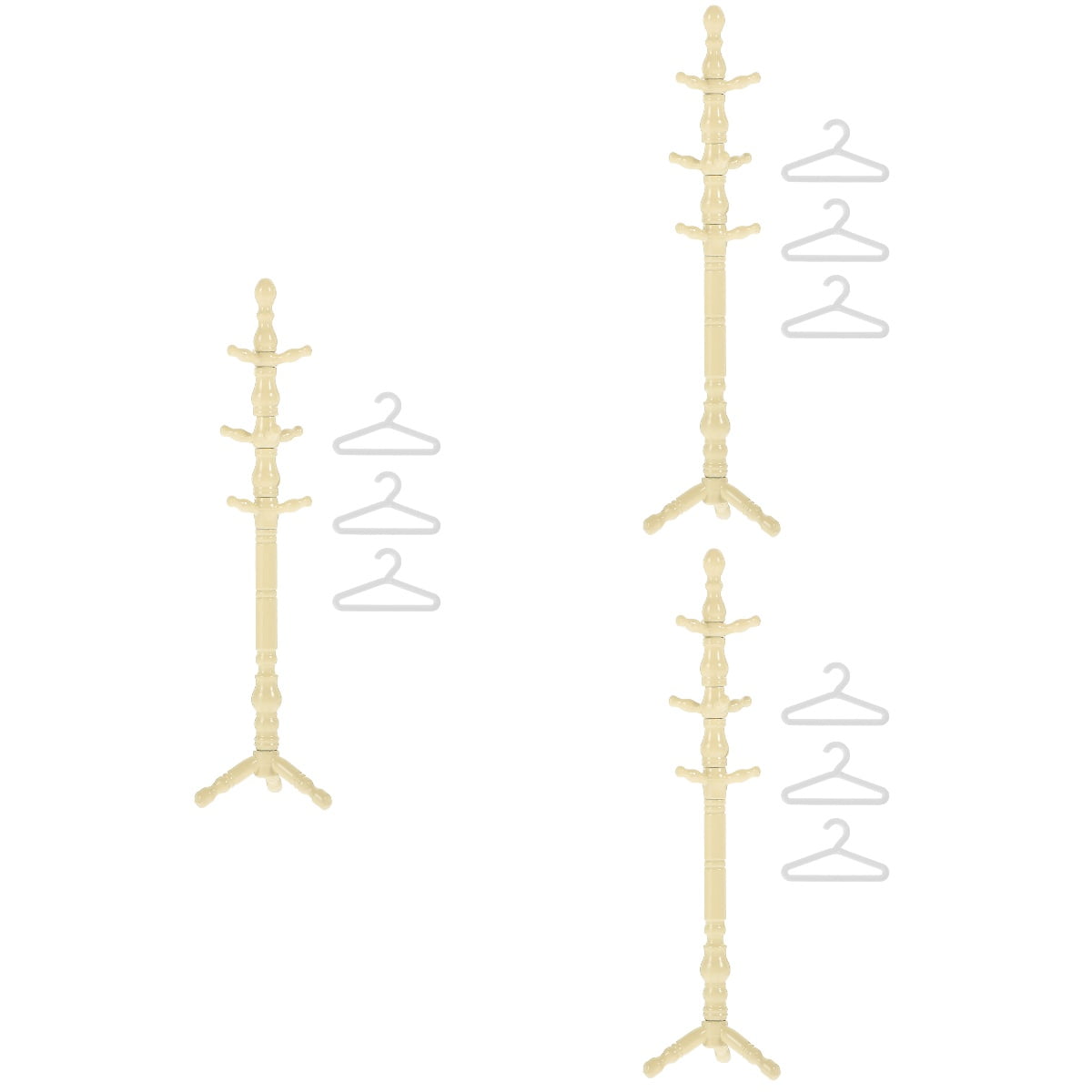 3 Sets Rack for Doll House Mini Coat Clothes Hanging Display Holder ...