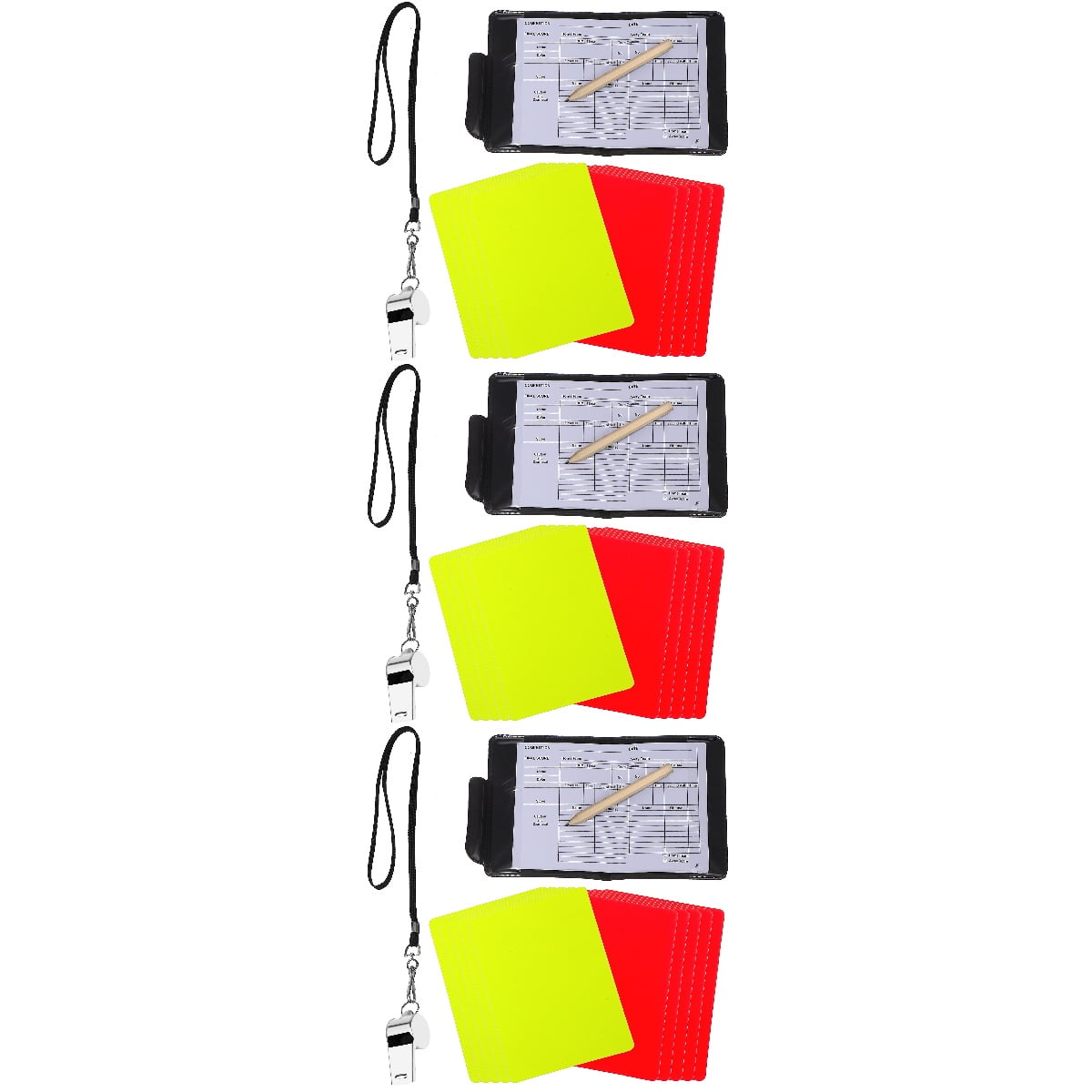 3 Sets Referee Kit Referee Cards Score Sheet Whistles Portable Referee ...