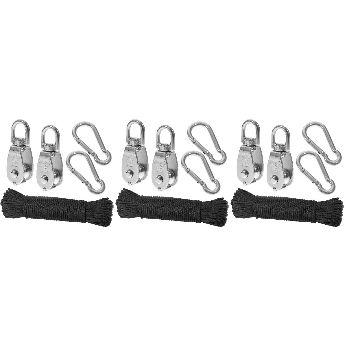 3 Sets Rope Pulley System Pulley Wheel Wire Rope Cable Towing Wheel ...
