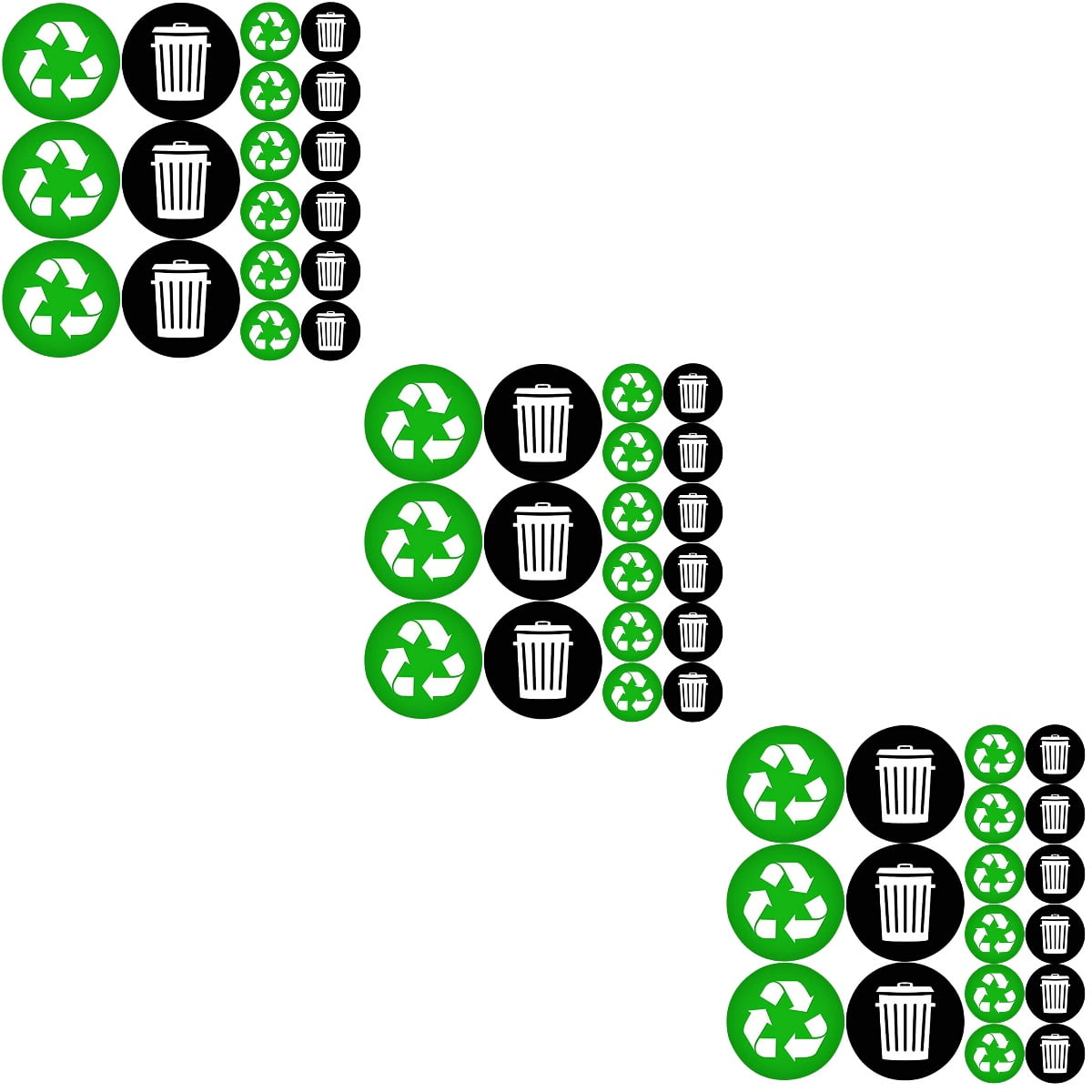 3 Sets Self Adhesive Recycling Stickers Labels Trash Recycle Waste ...