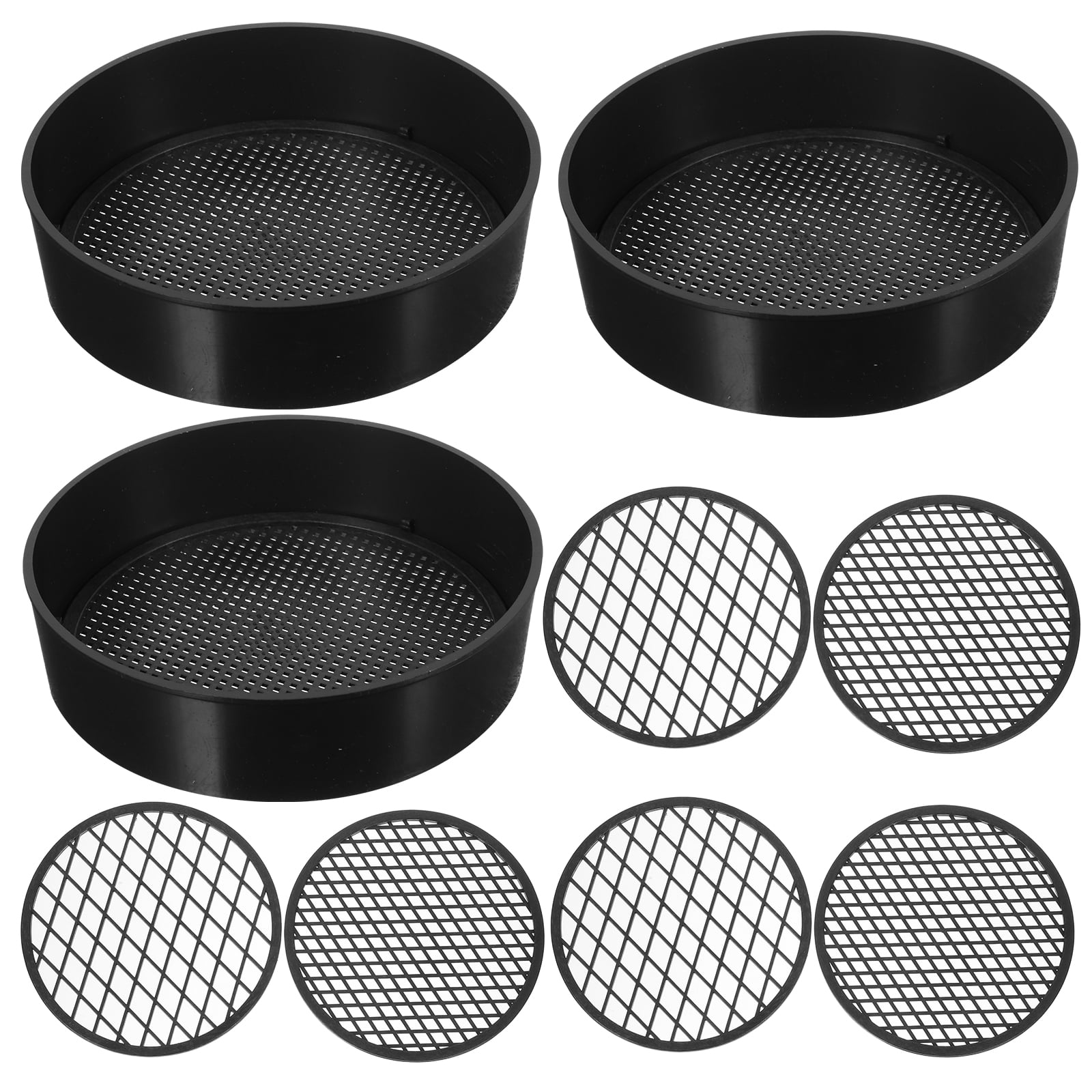 3 Sets Sifting Sieve Dirt Sifter Screen Digger Topsoil for Lawn Grass ...
