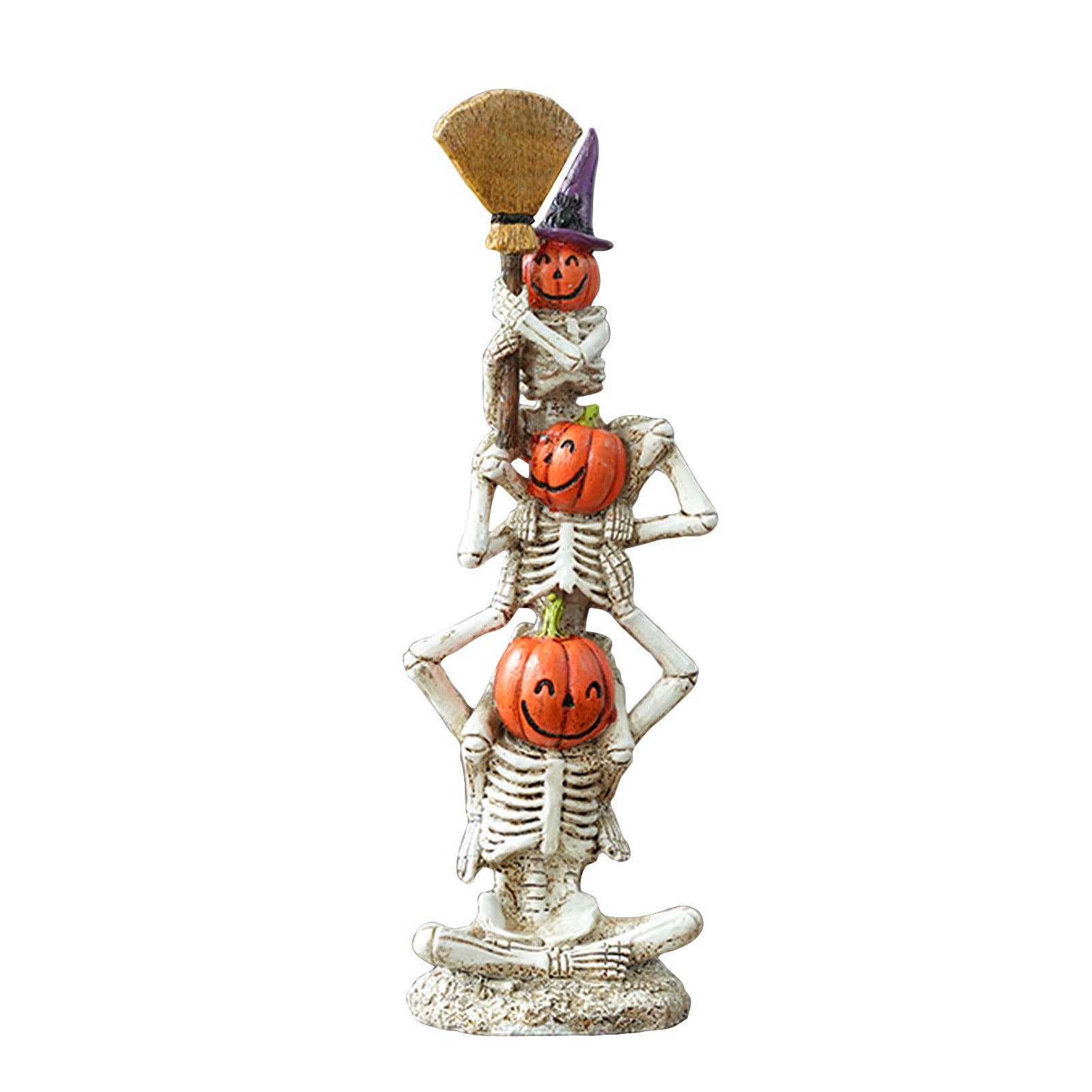 3 Sets Skeleton Statues, Face Pumpkin Pile Skeleton Statues, Horror ...