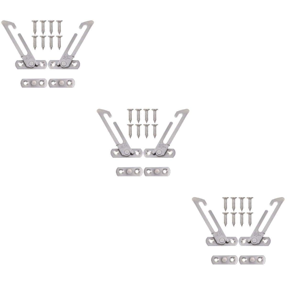 3 Sets Sliding Window Hook Restrictor Locks Stops Multi Silver ...