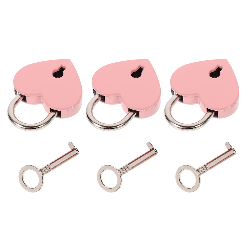 3 Sets Small Padlock Cabinet Locks Baby Proofing Hearts Travel Pink ...
