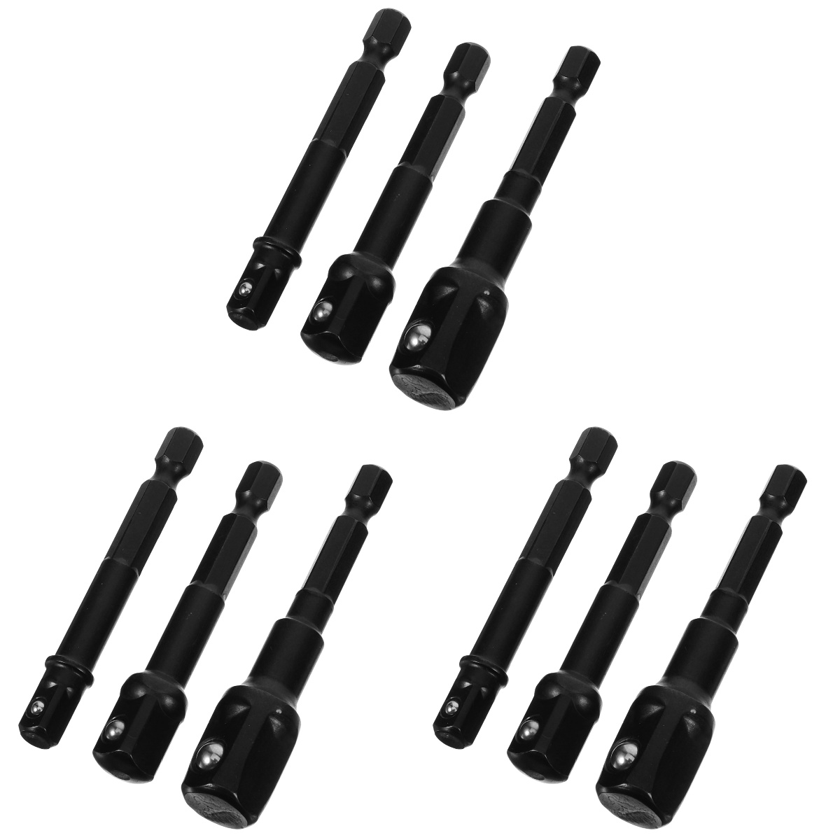 3 Sets Socket Adapter 3/8 Inch 1/2 Inch 1/4 Inch Drill Socket Drill ...